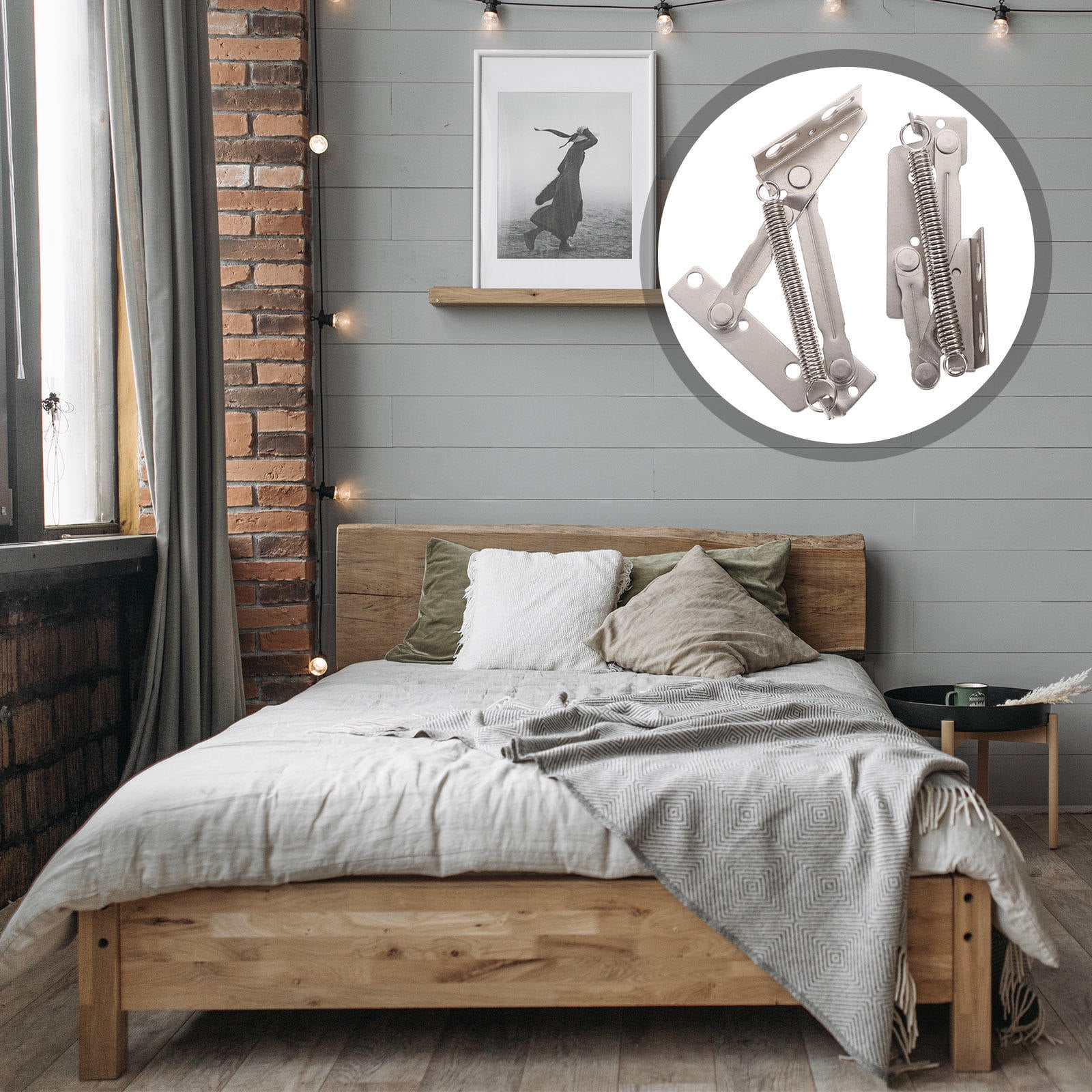 Hemobllo 1 Pair Movable Lift Up Support Hinges Nickeled Steel Silver ...