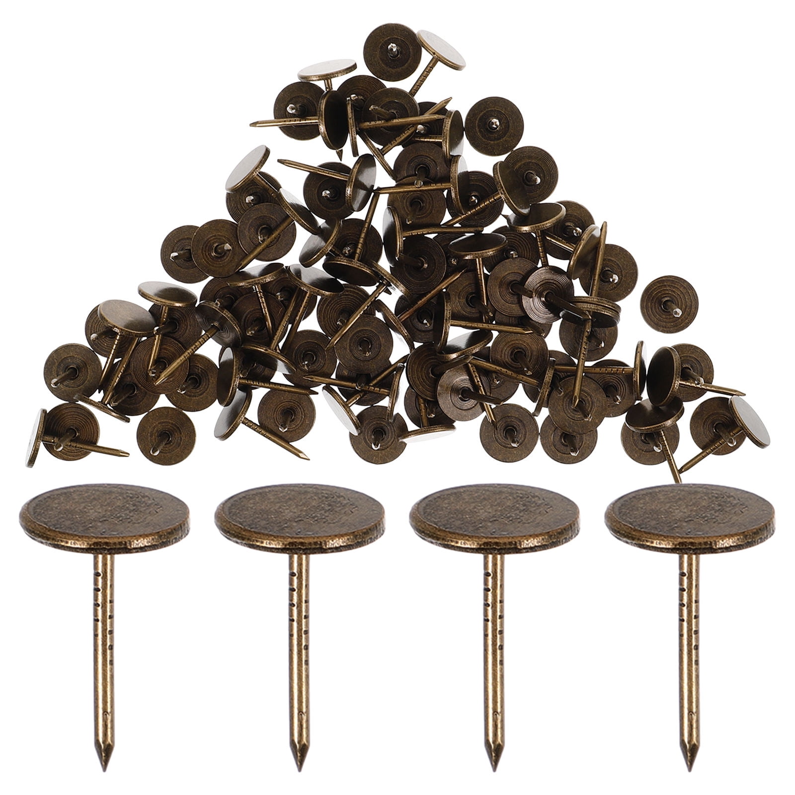 Hemobllo 100Pcs Flat Head Thumb Tack for Wood with Dark Brown Iron ...