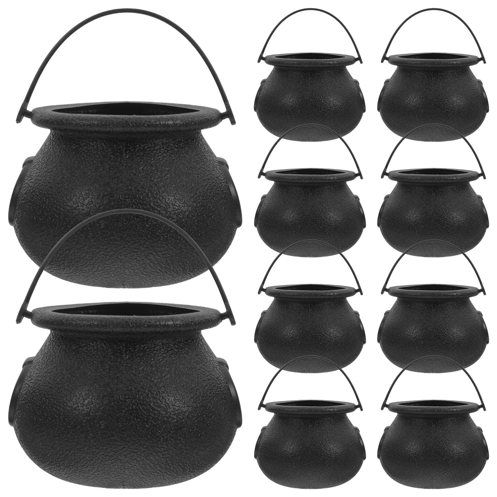 Hemobllo 12Pcs Black Bucket Plastic Small Cauldron For Themed ...