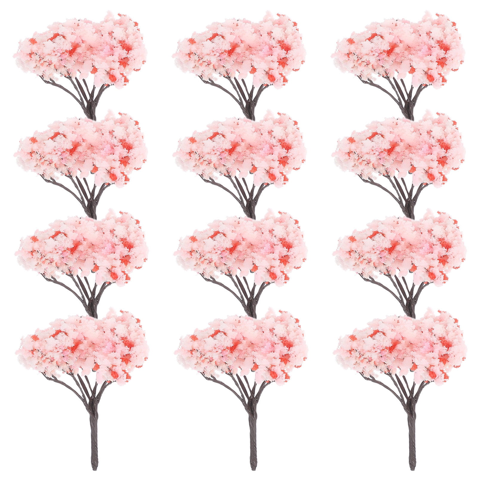Hemobllo 12-Pcs Pink Abs Sponge Micro Landscape Cherry Tree for Fairy ...