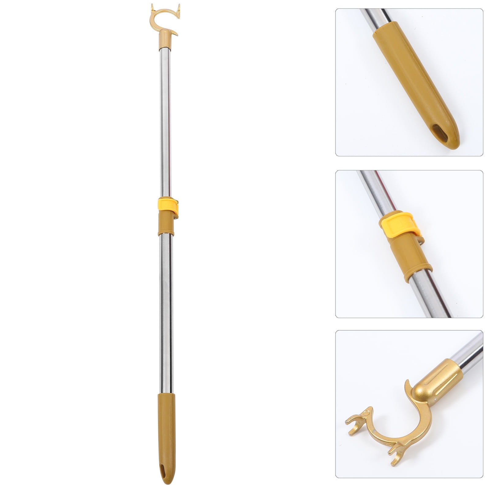 Hemobllo 1Pack Adjustable Clothes Hanging Rod Golden Aluminum Closet ...