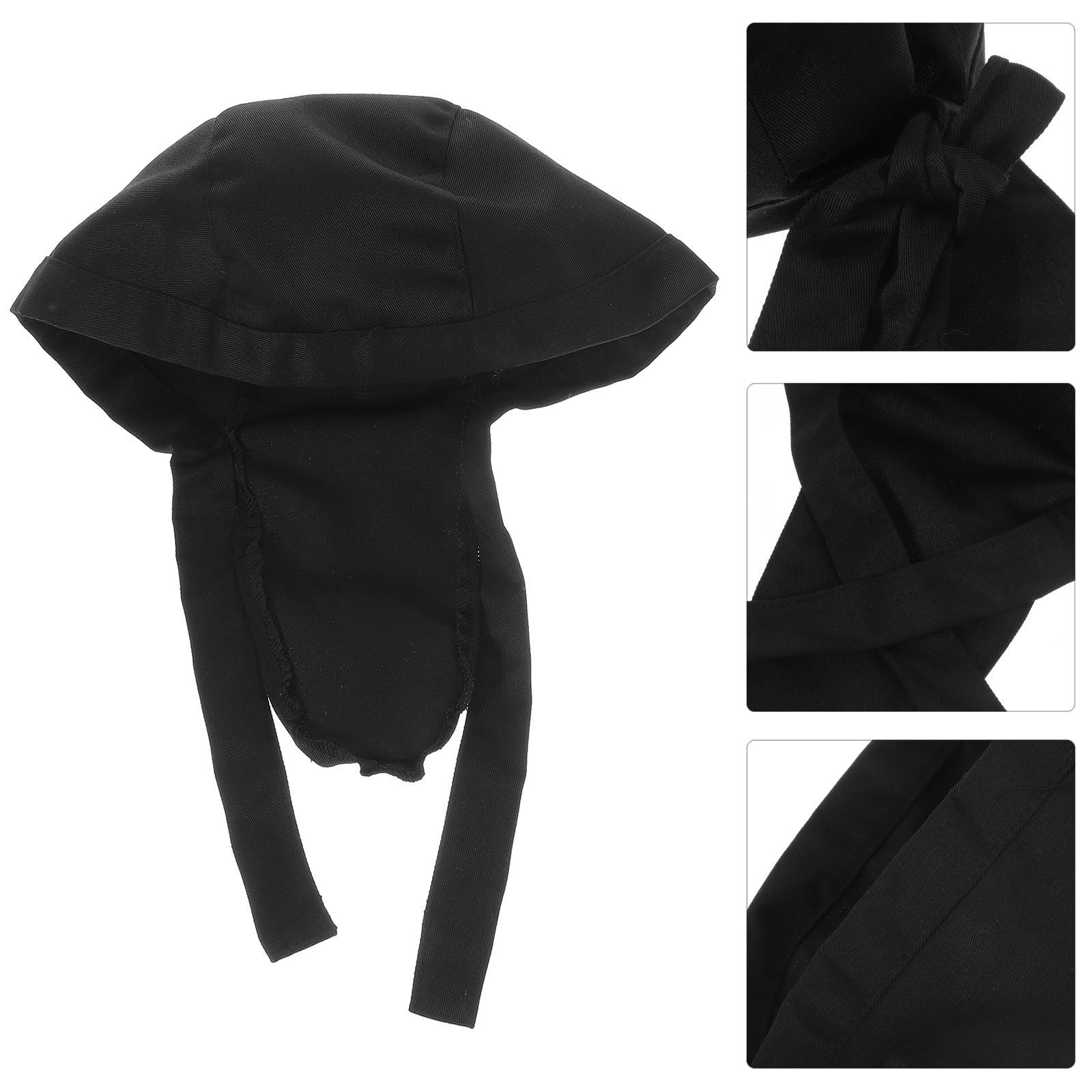 Hemobllo Adjustable Black Cotton Chef Cap for Kitchen Staff Suitable ...