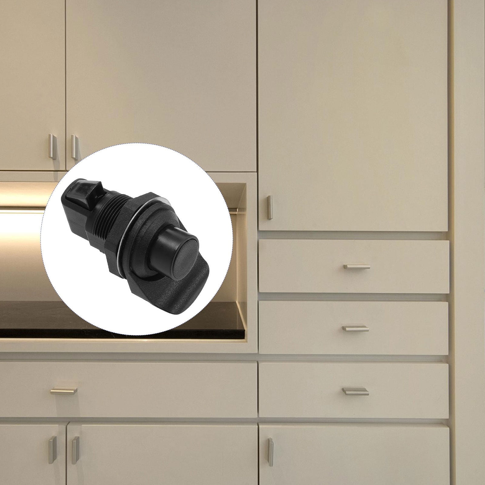 Hemobllo Lock Latch Push Button Latch Black Stainless Steel 1 Set ...