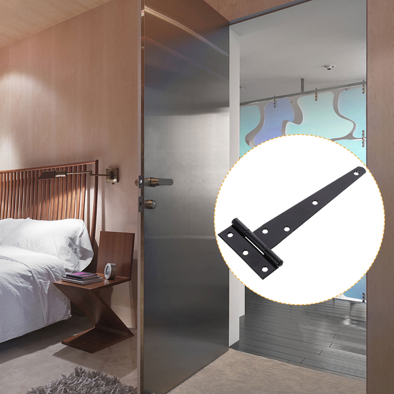 Hemobllo Gate Hinge Hardware Black Low Carbon Steel 1Pack 6.88X2.95X0 ...