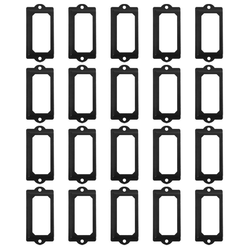 Hemobllo 20Pcs Black Metal Label Holders for Boxes Artistic Desk Name ...