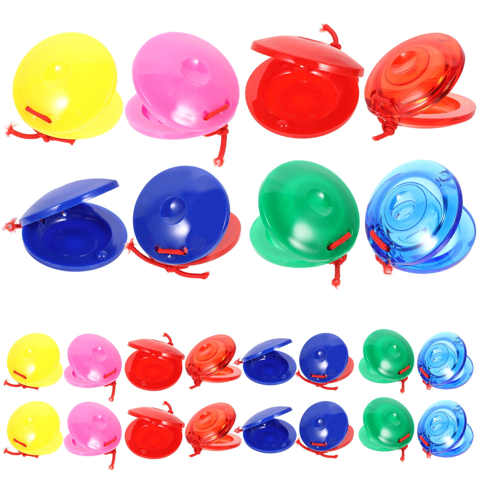 Hemobllo 24Pcs Finger Castanets Montessori Music Toys Red Plastic ...