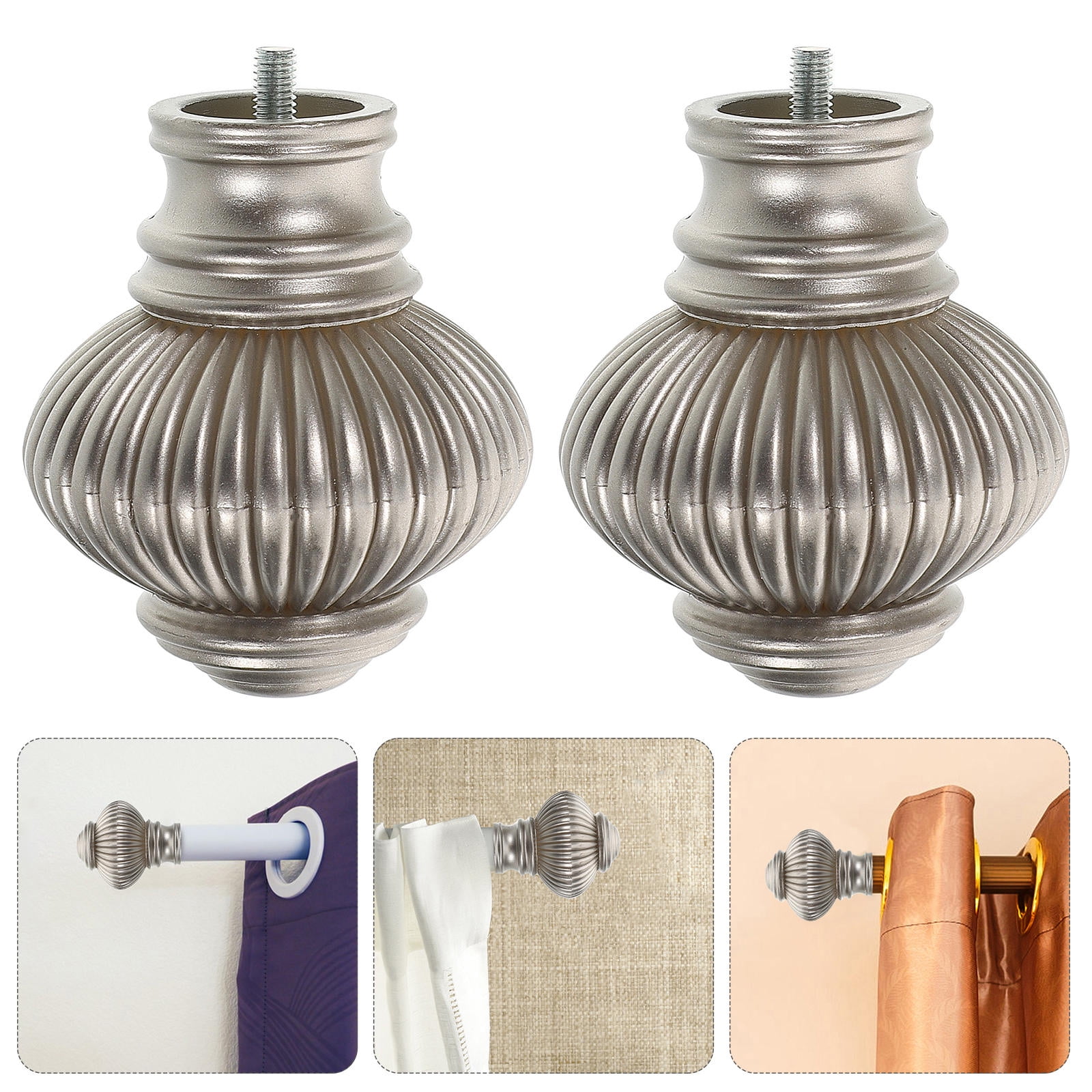 Hemobllo 2Pcs Drapery Rail End Plug Plastic Decorative Cap Grey For ...