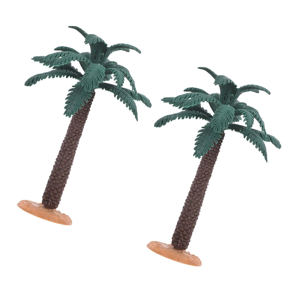 Hemobllo 2Pcs Palm Tree Cake Topper Mini Palm Tree Decor PVC Low ...