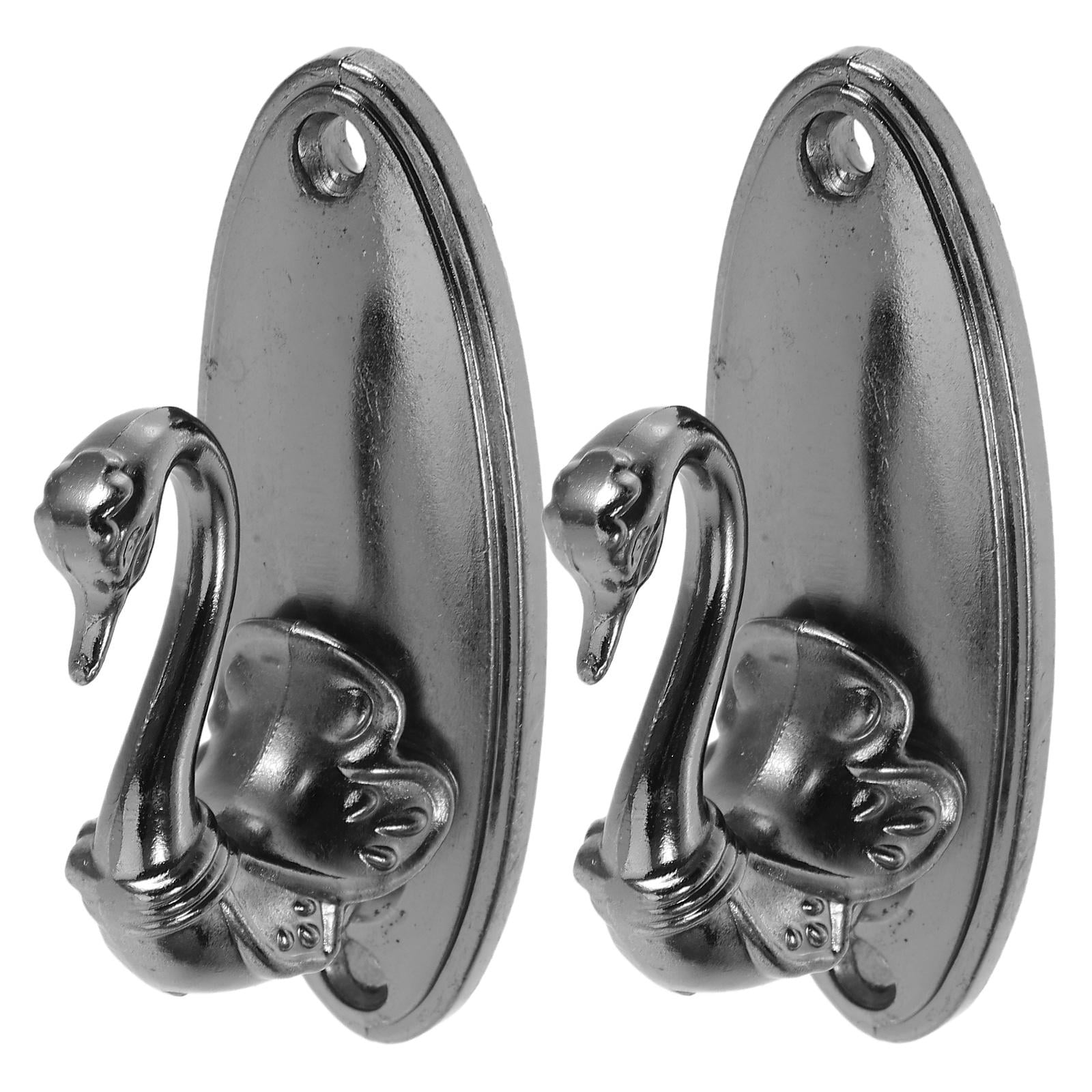 Hemobllo 2Pcs Metal Curtain Hooks Black Alloy Drapery Holdback For ...