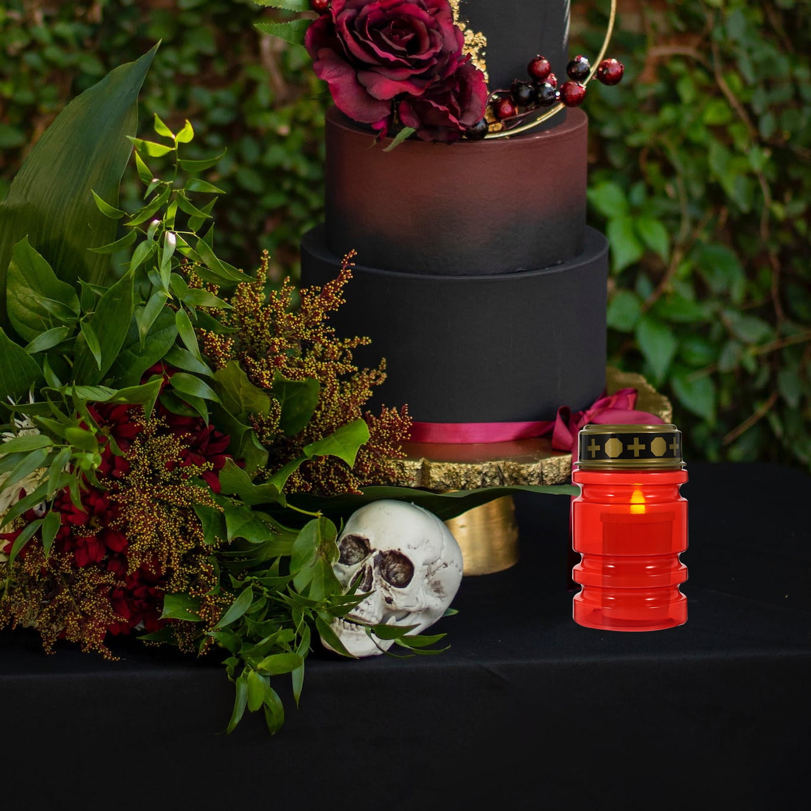 Hemobllo 2Set Candle Lantern for Cemetery LED Candle Light Red ...