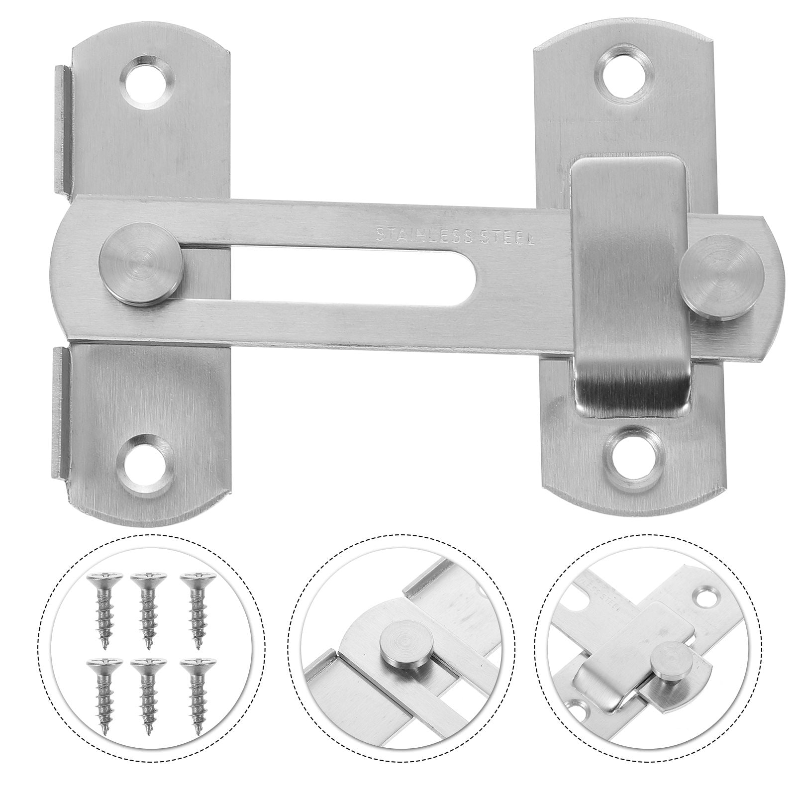 Hemobllo Flip Latch Lock Stainless Steel Privacy 3Set 3.93X2.75X0.51In ...