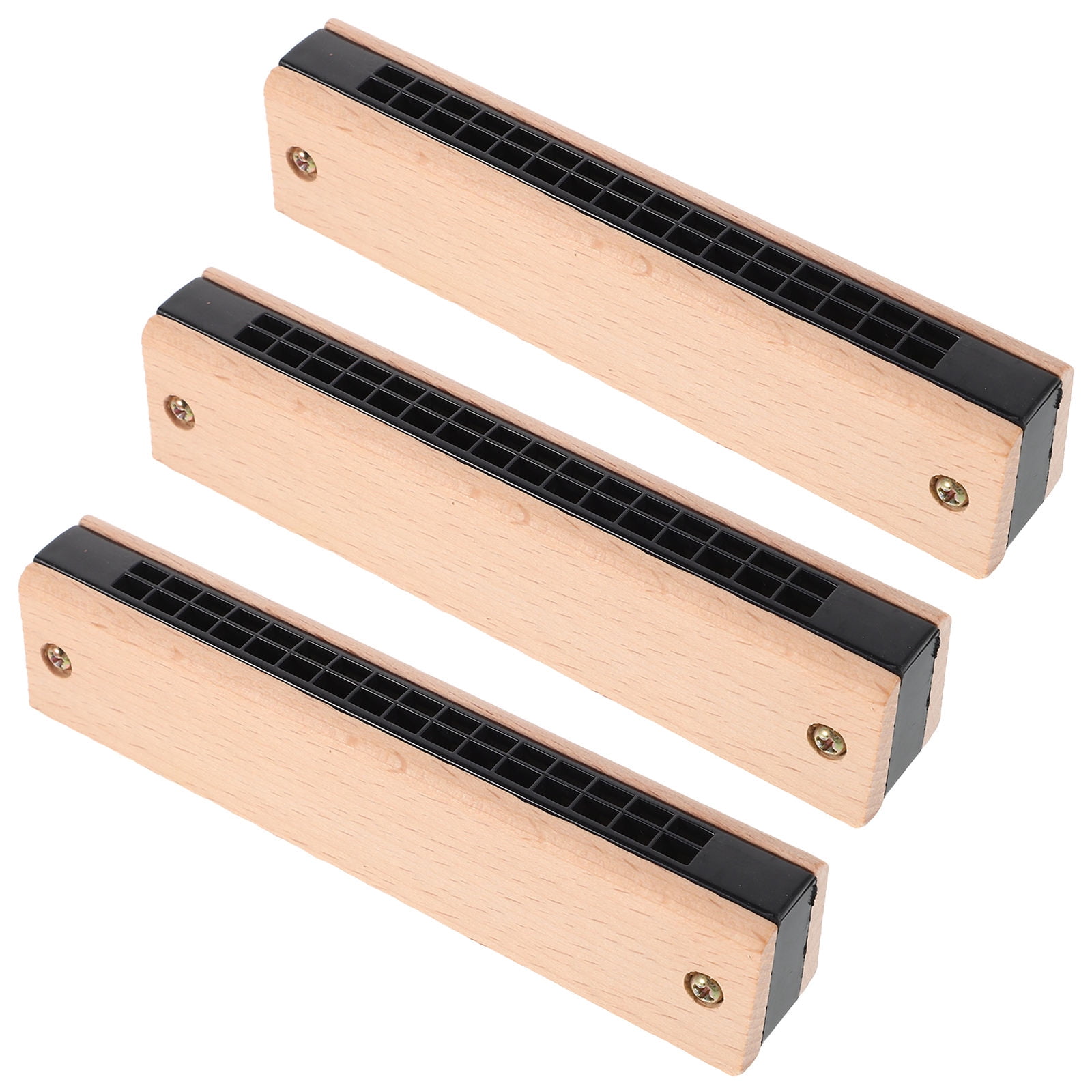 Hemobllo 3Pcs Kid Harmonica Light Brown Wood Fun Musical Instrument For ...
