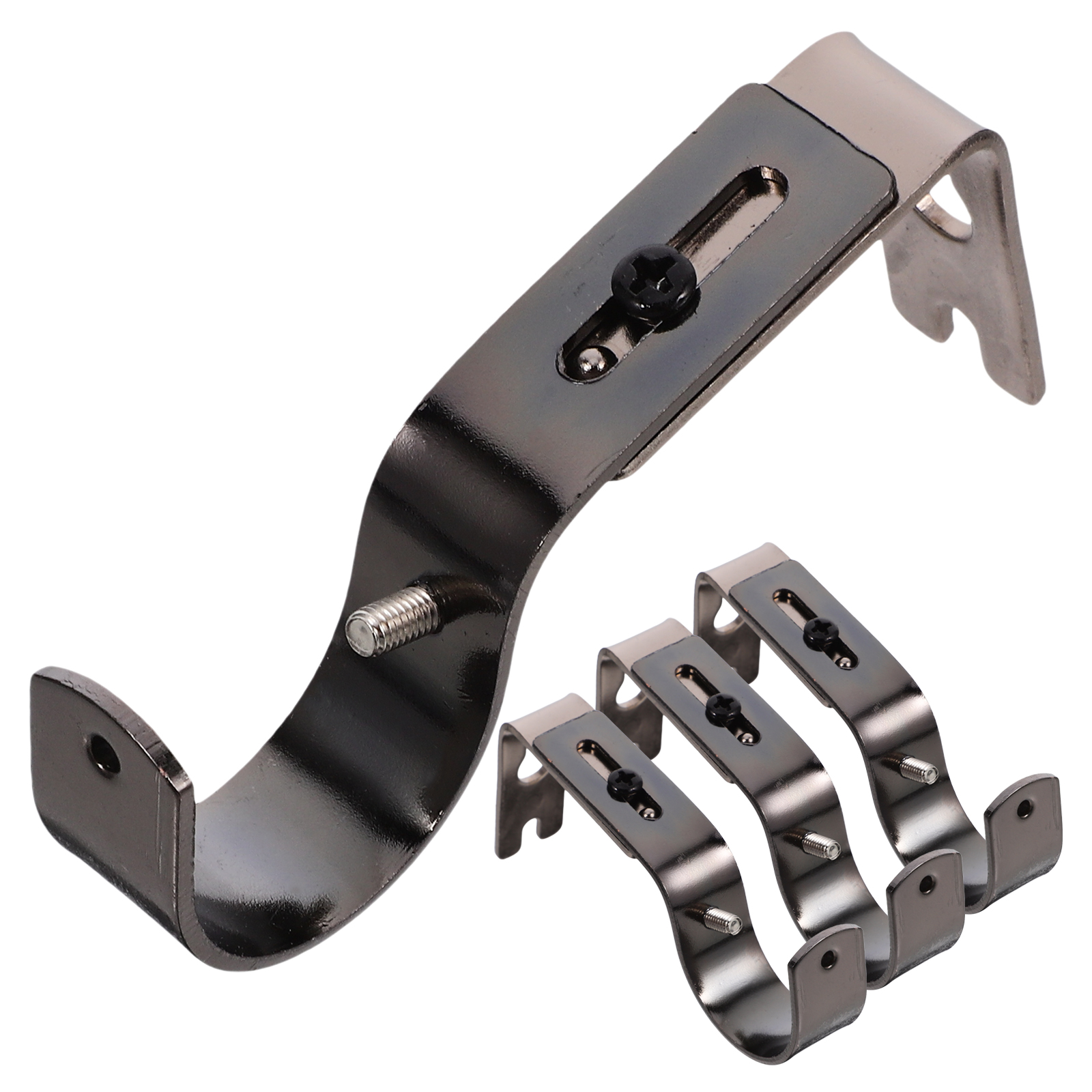 Hemobllo 4pcs Adjustable Curtain Rod Brackets Curtain Rod Support ...