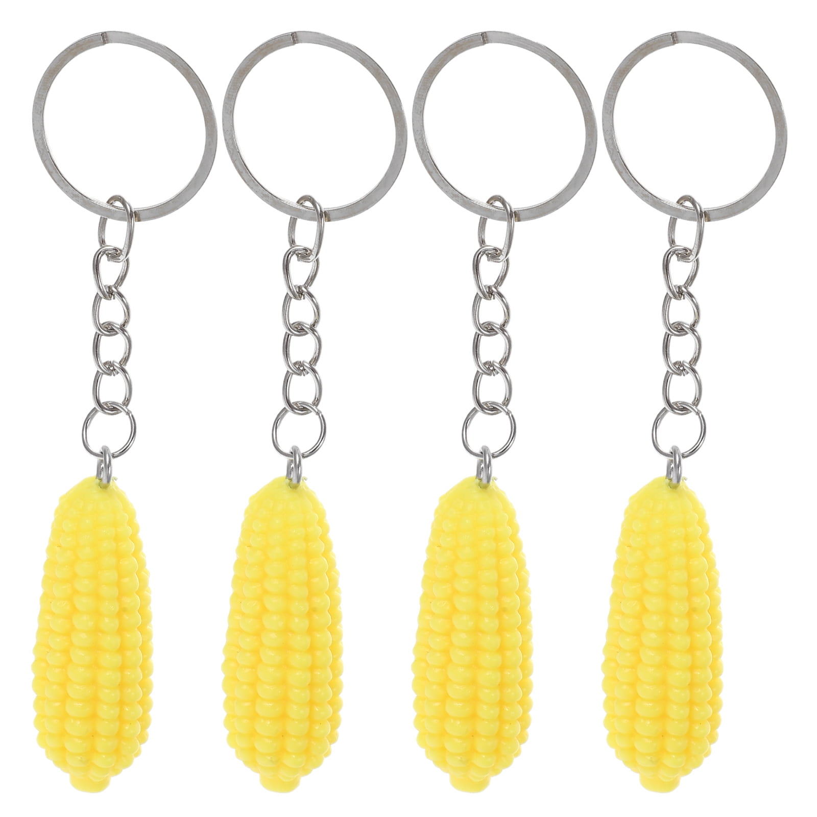 Hemobllo 4Pcs Realistic Corn Keychain Yellow Food Key Ring Decorative ...