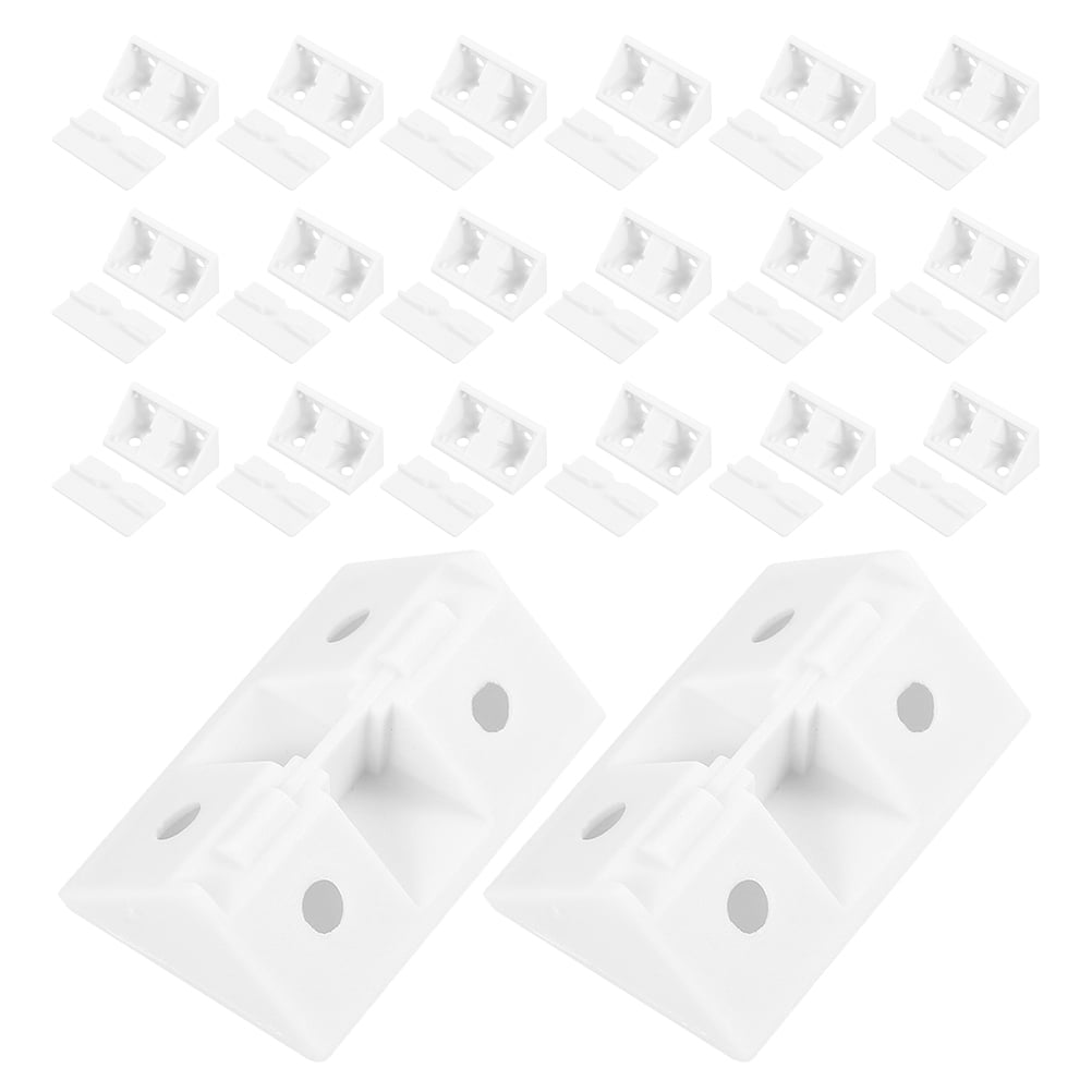 Hemobllo Angle Bracket Support Plastic Corner Braces White 50Pack ...