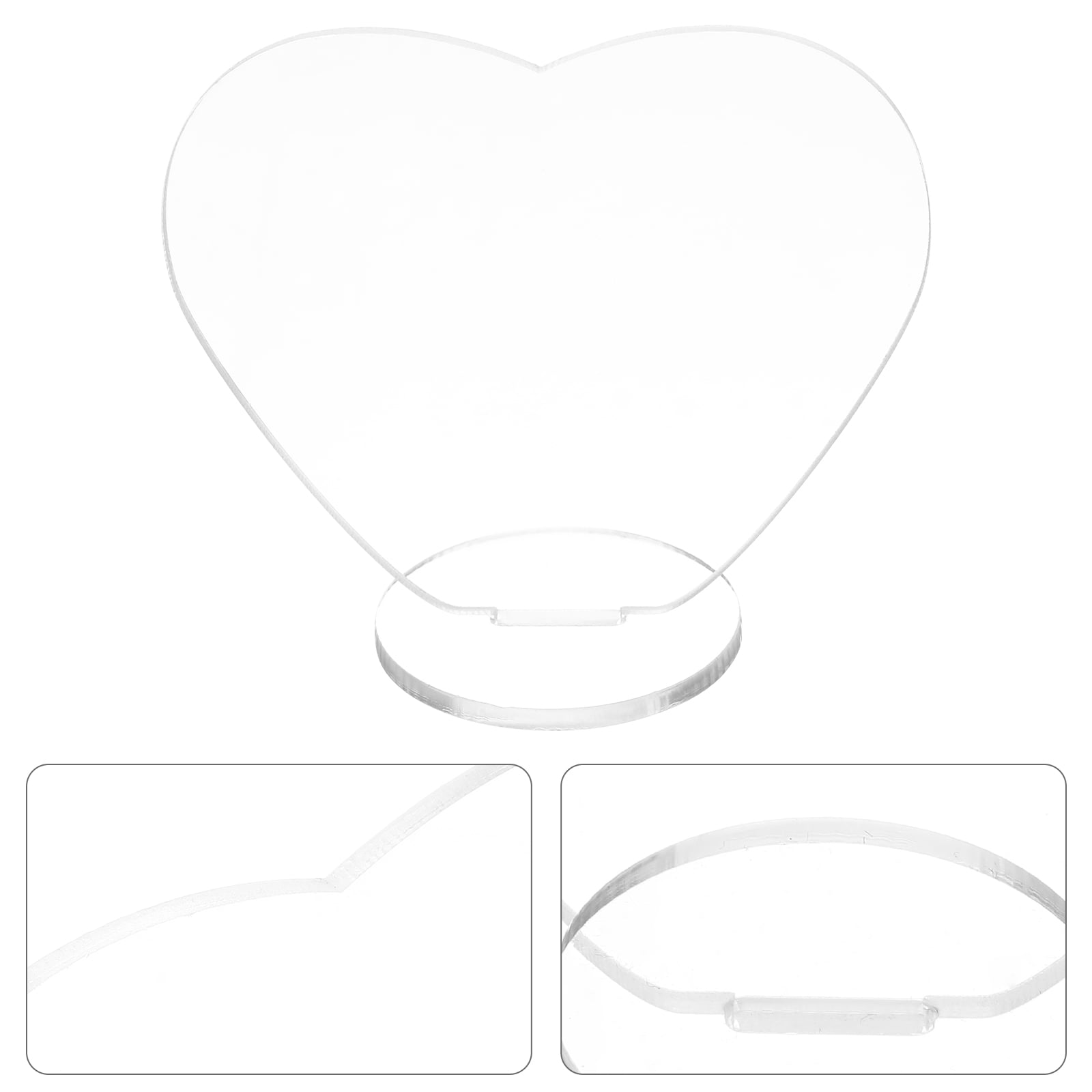 Hemobllo Picture Frame Holder Stand Acrylic Heart Shaped Transparent ...