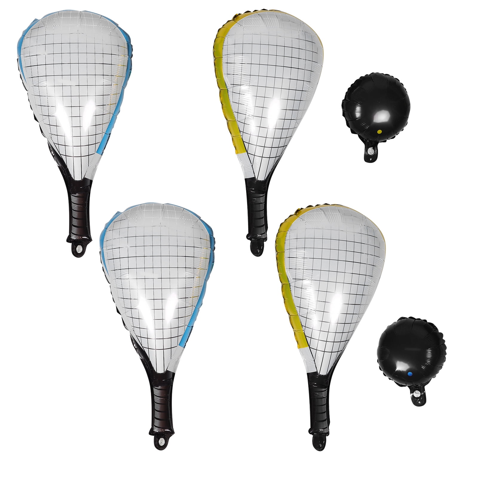 Hemobllo 6Pcs Tennis Racket Shape Balloons Yellow Decorative for Tennis ...