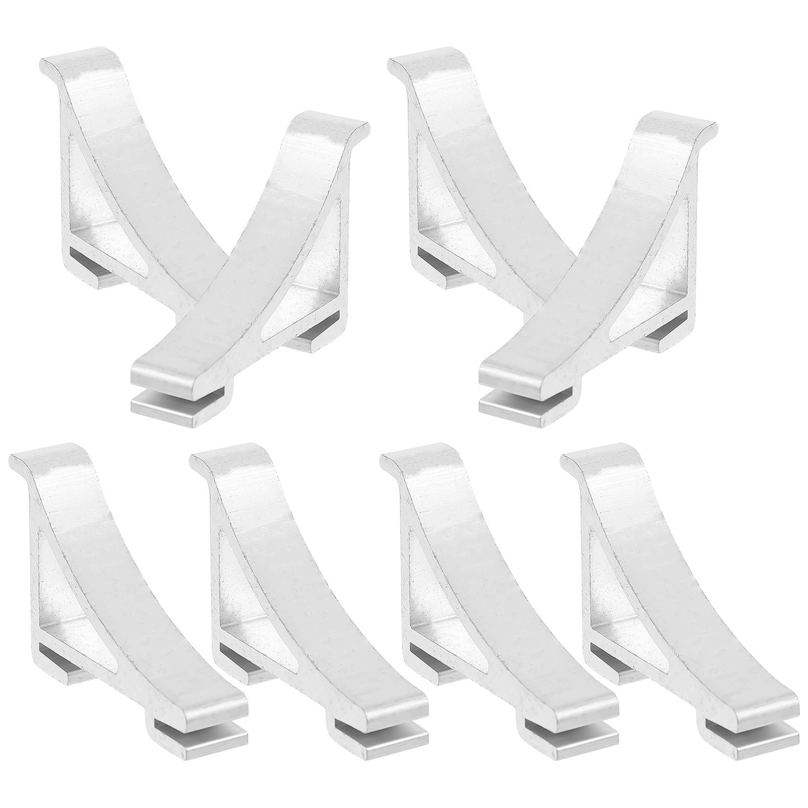 Hemobllo 8Pcs Multi-functional Refrigerator Shelf Clip Silver Curved ...
