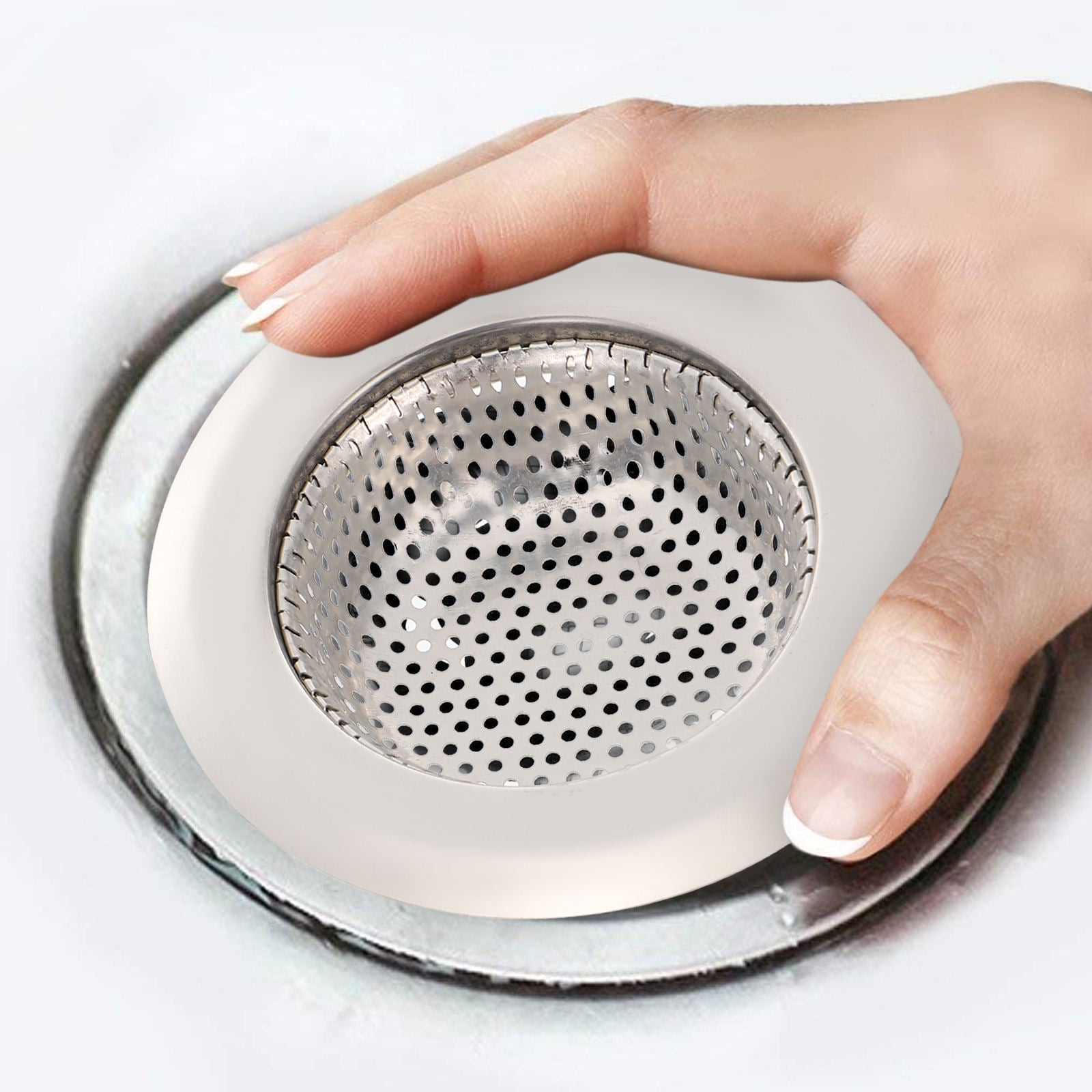 Hemobllo Anti Clogging Sink Drain Strainer 3Pcs Square Metal Kitchen ...