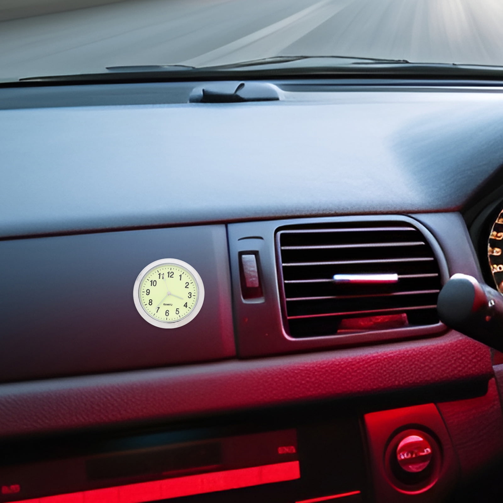 Hemobllo Luminous Car Clock Silver 1Set 1.6x1.6x0.4In - Walmart.com