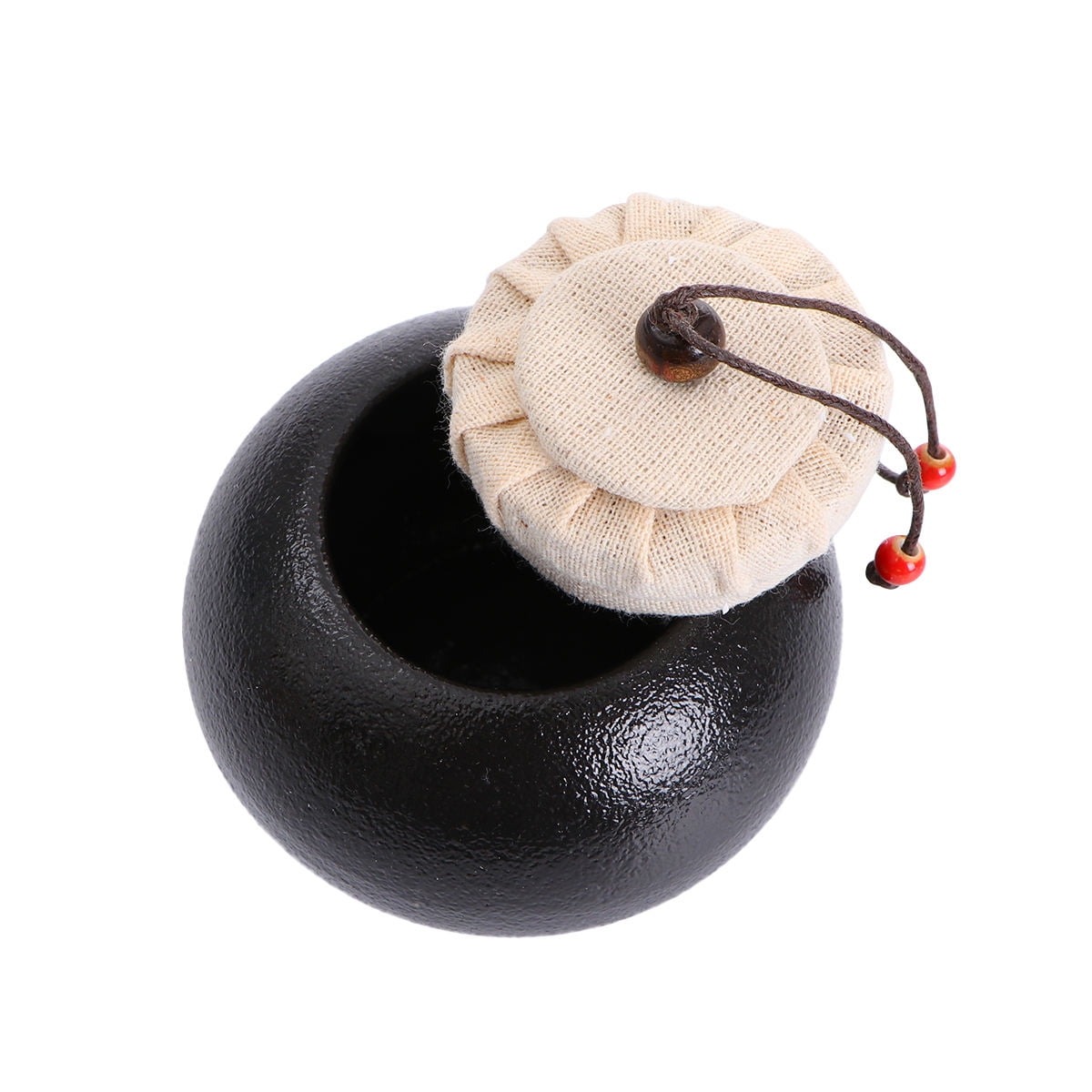 Hemobllo Ceramic Tea Black Jar Labels Storage Container Sealed Canister ...