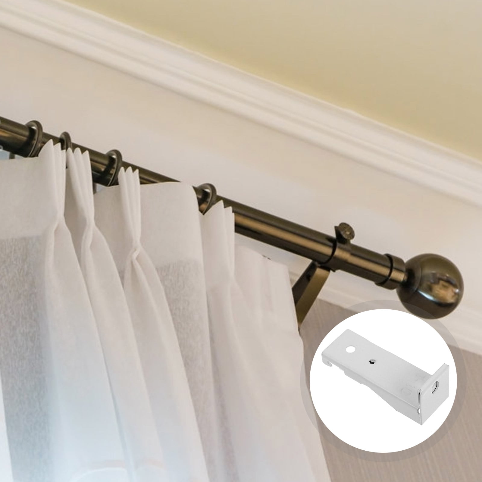 Hemobllo 10Pcs White Curtain Center Support Brackets Iron for Wall and ...
