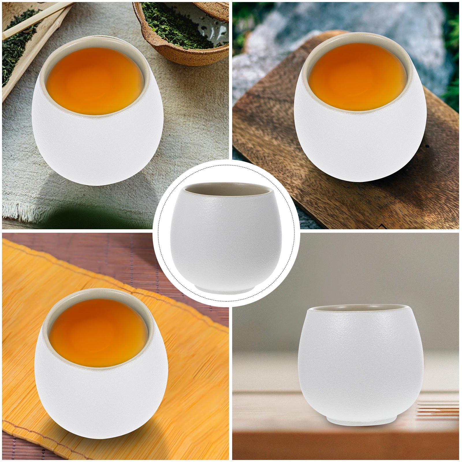 Hemobllo Delicate Tea Cup Ceramic Cup for Drinking Tea Container (White ...