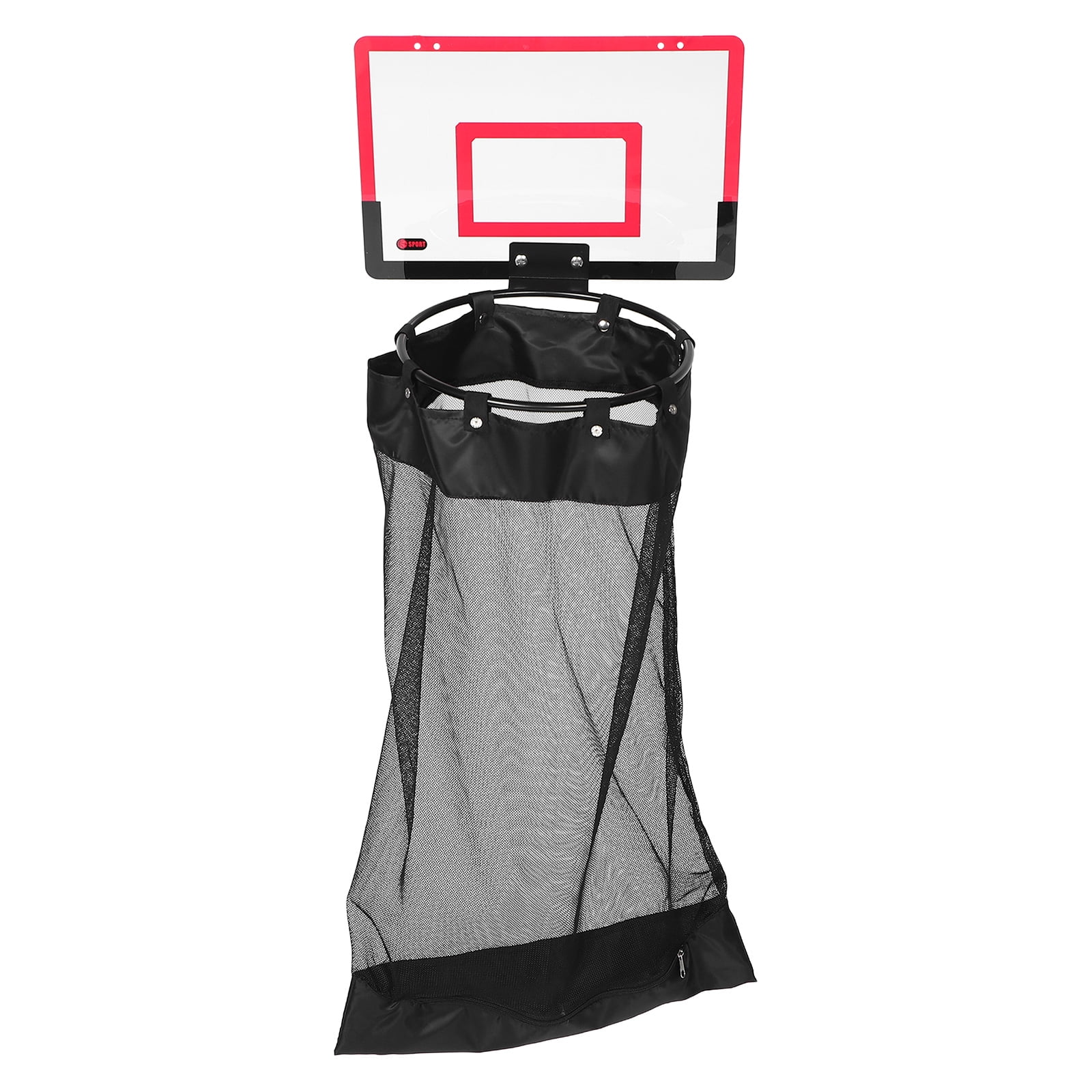 Hemobllo Red Over The Door Laundry Hamper with Basketball Hoop Zippered ...