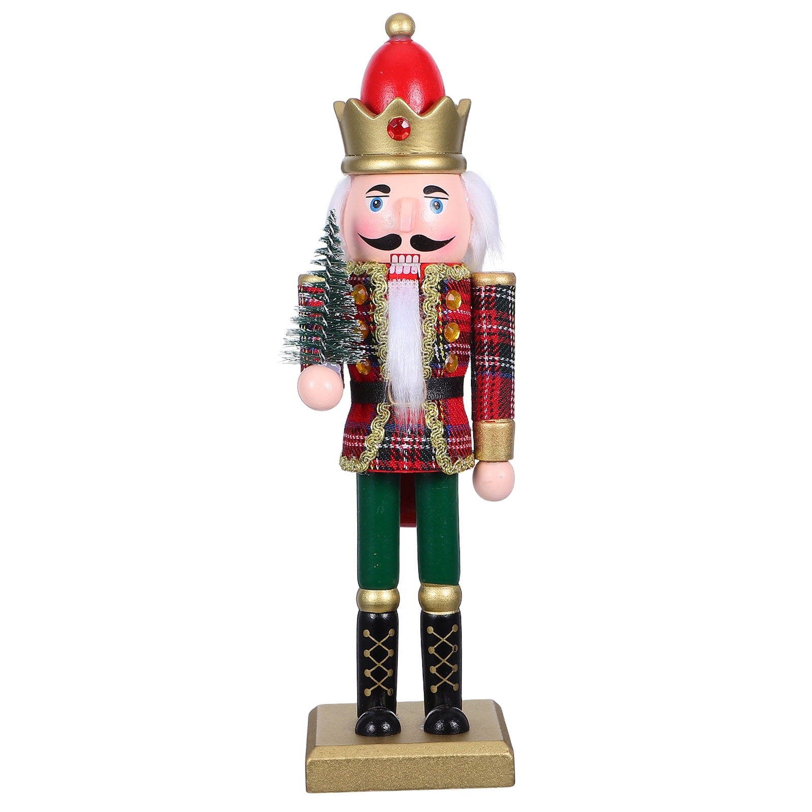 Hemobllo Traditional Wooden Nutcracker Figurine Holiday Tabletop Shelf ...