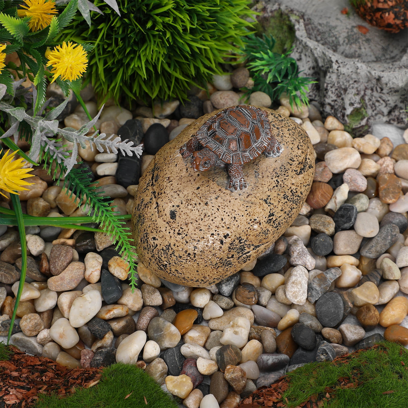 Hemobllo Key Hiding Stone Garden Statues Turtle Synthetic Resin ...