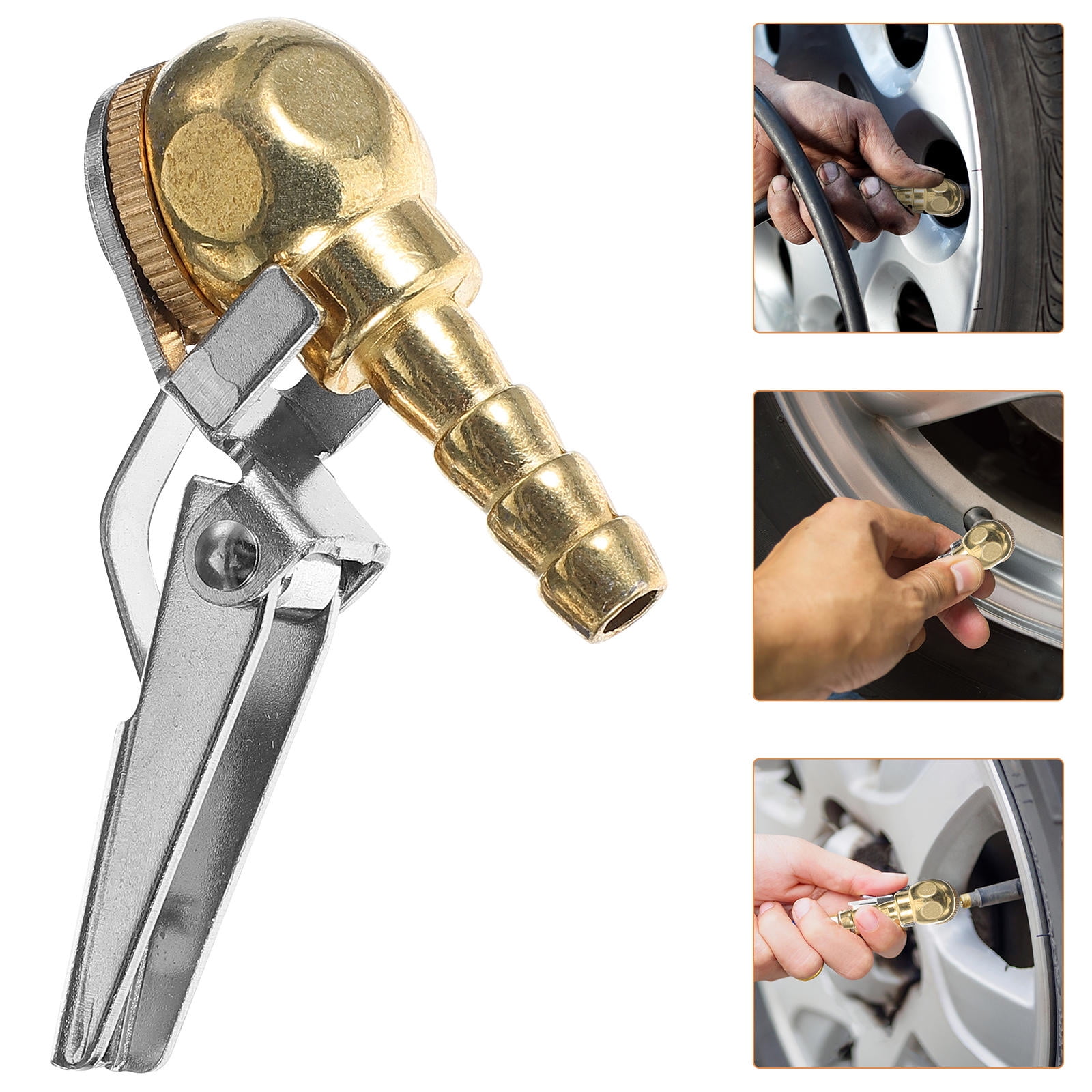 Hemobllo Locking Tire Chuck Set Tire Inflator Chuck Copper 1Set ...