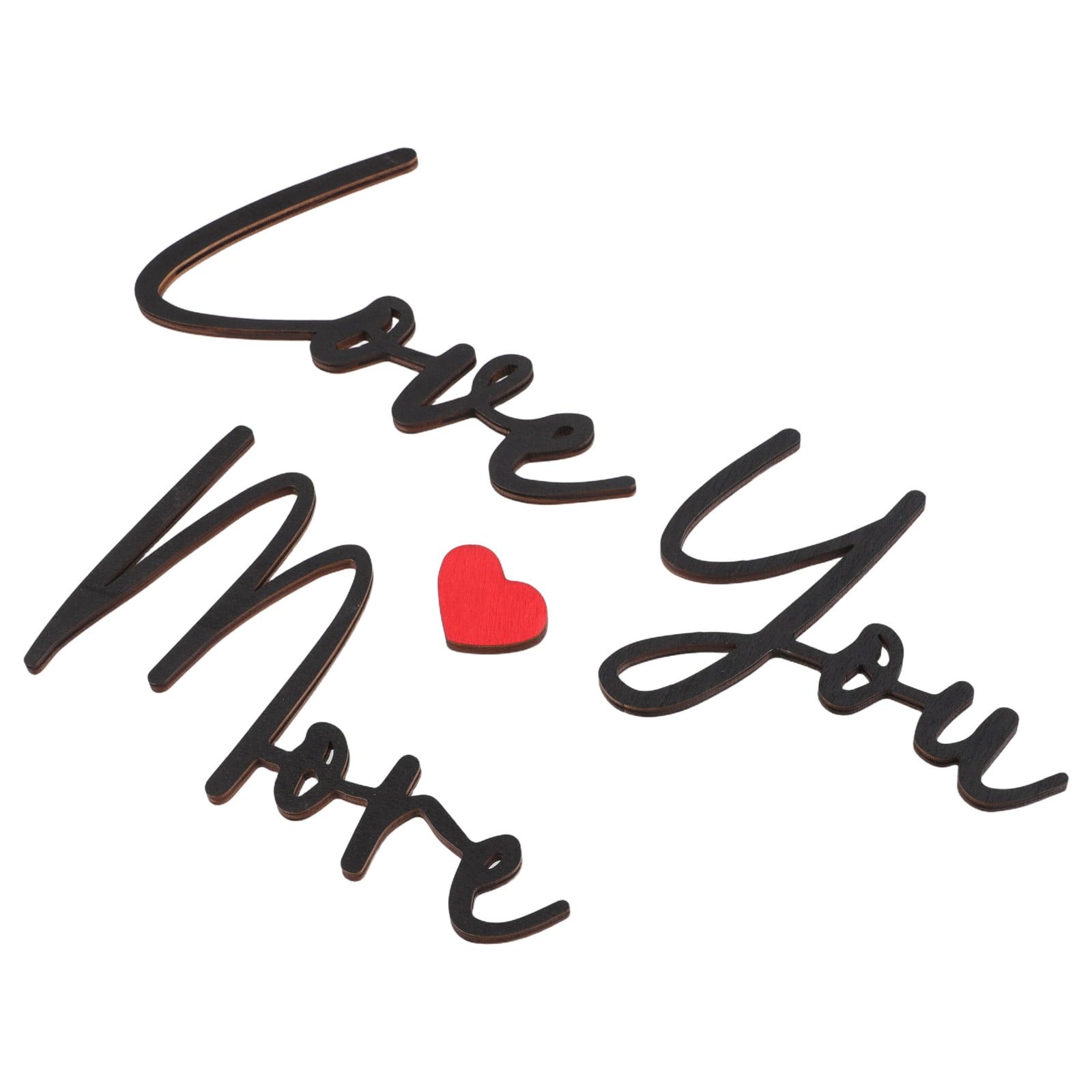 Hemobllo Love You More Cutout Plaque Wooden Sign Black Expression Of ...