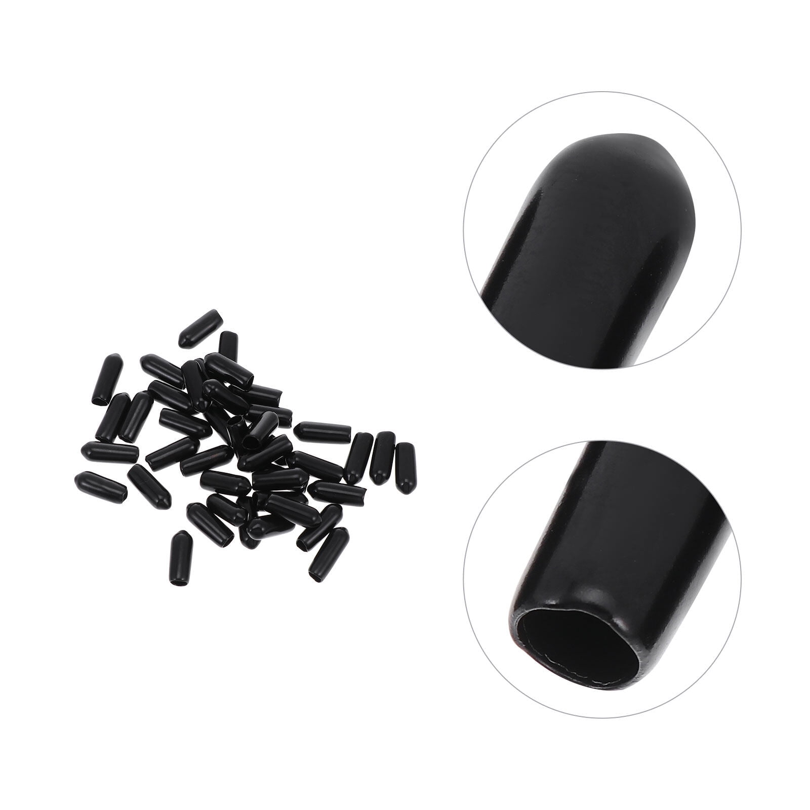 Hemobllo 200Pcs Black Round End Caps Rubber Screw Thread Protectors for ...