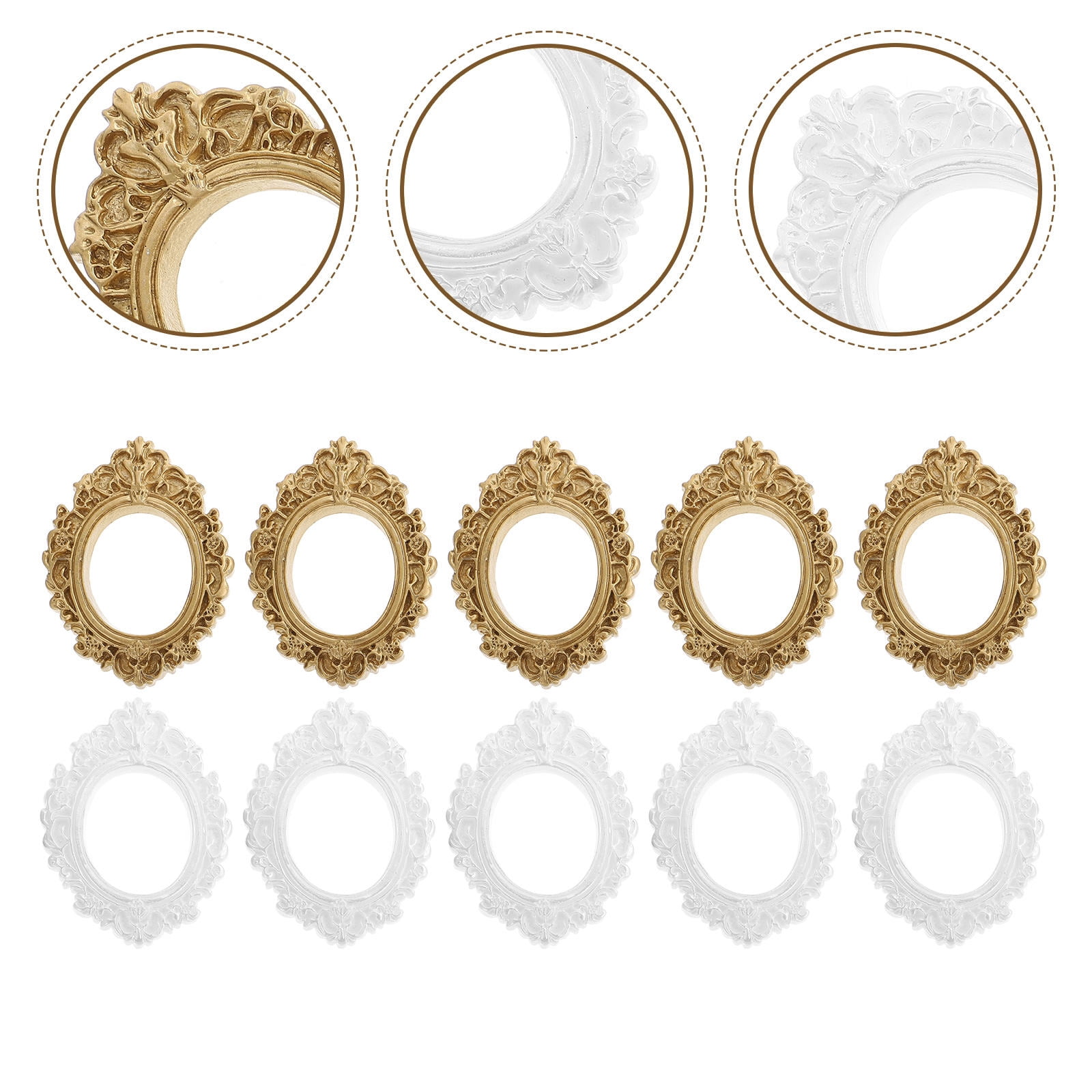 Hemobllo Retro Style Resin Photo Frame Props 10pcs Decorative Picture ...