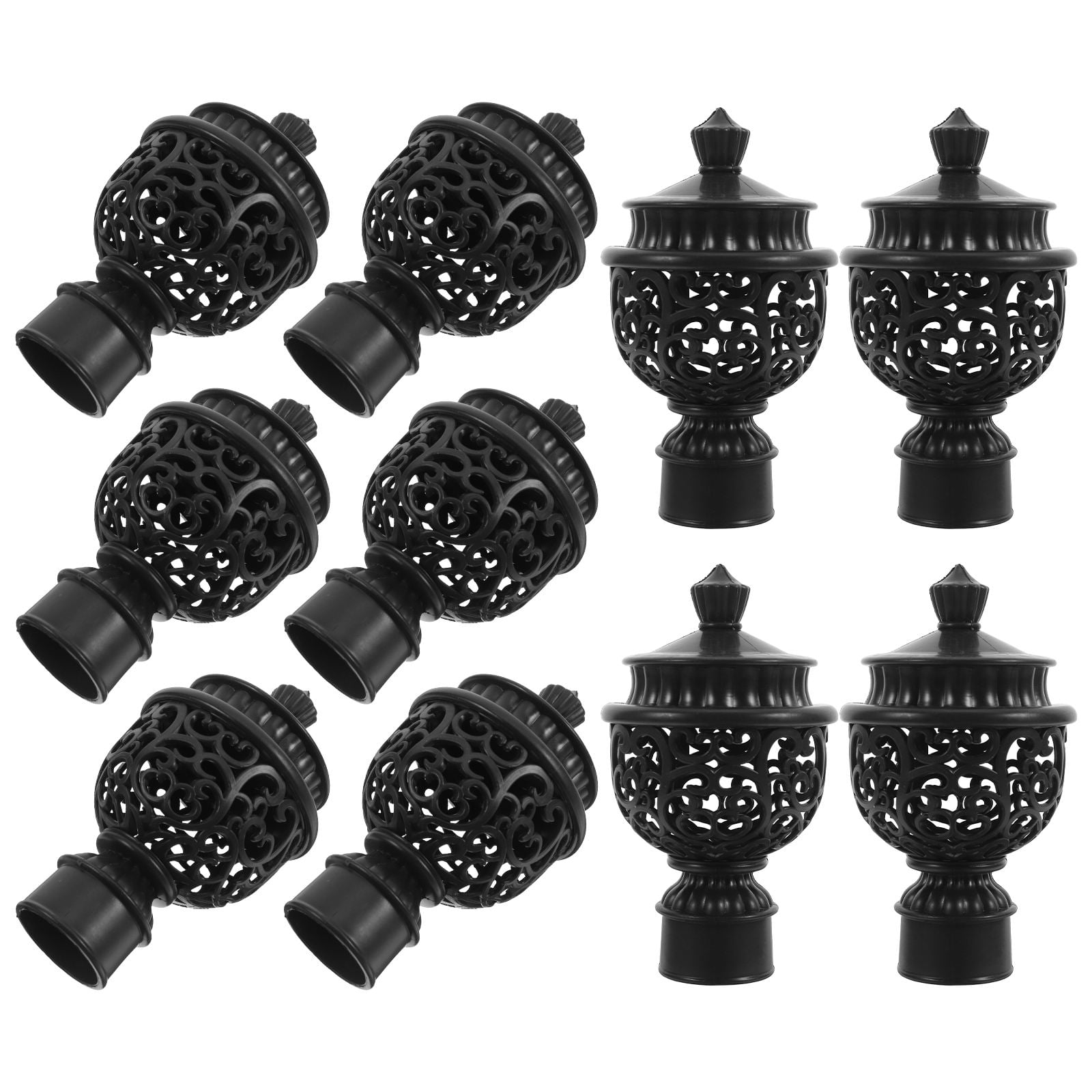 Hemobllo Stylish 12-Pack Curtain Rod End Caps Window Curtain Rod ...