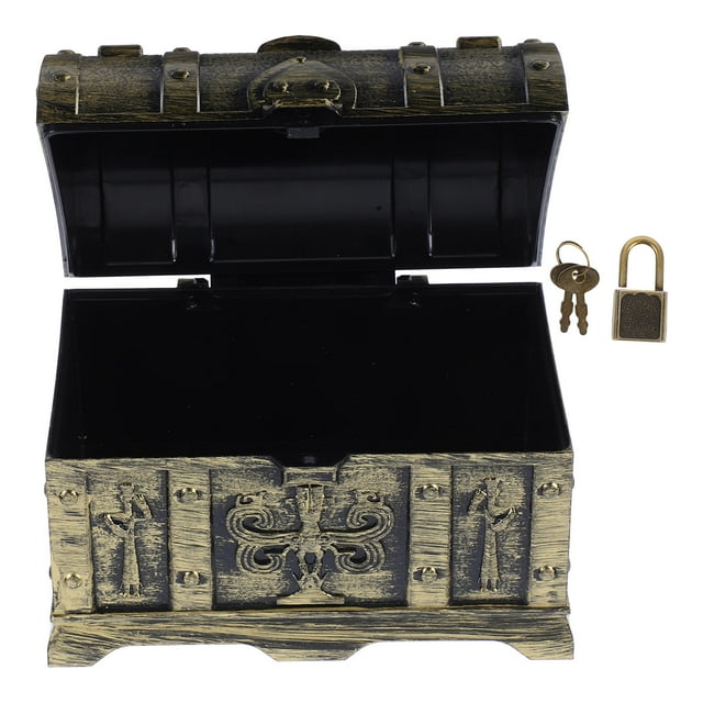 Pirate Toy Hemobllo 4pcs Treasure Chest Box Lock Key Boys And Girls ...