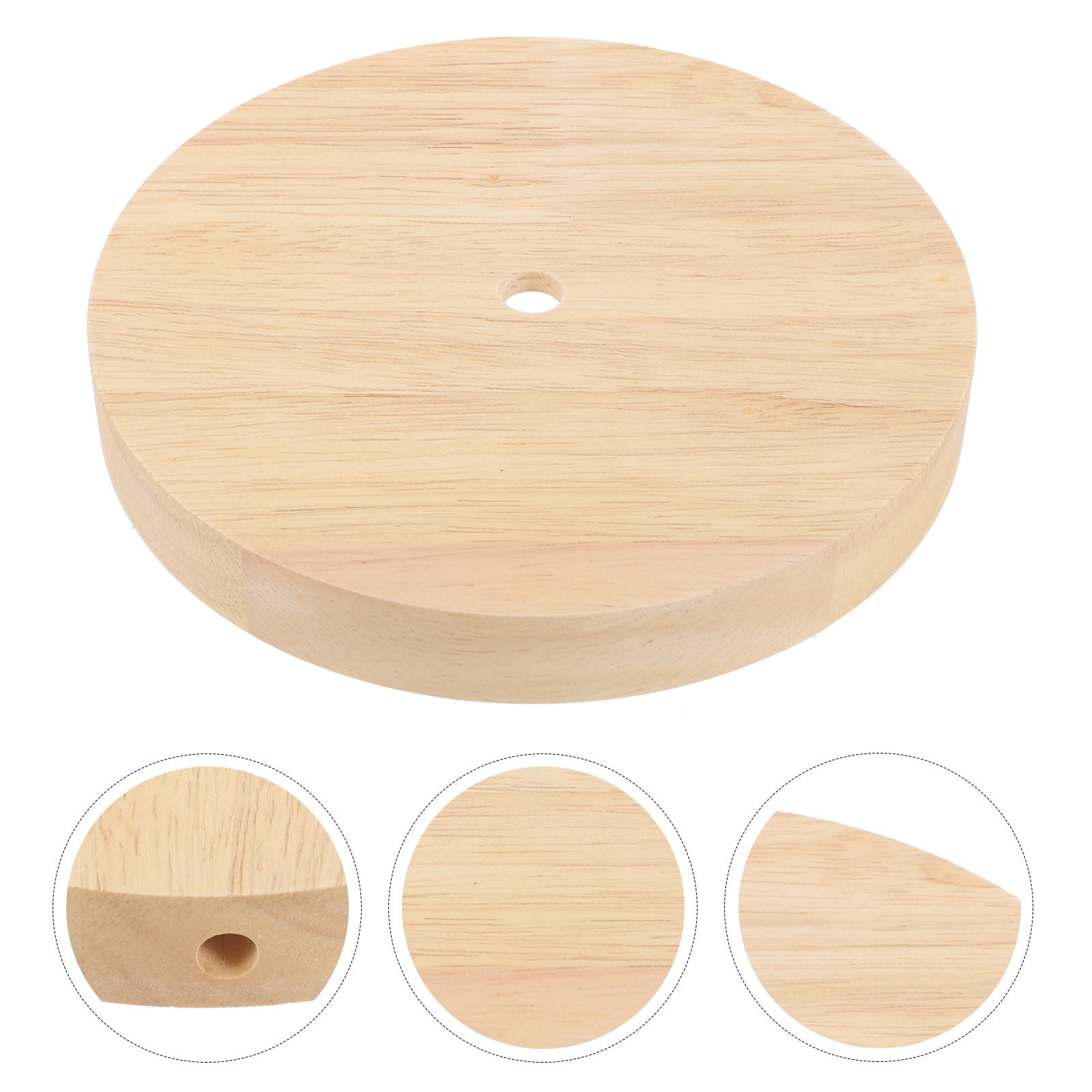 Hemobllo Round Shape Table Lamp Base Khaki Wood 1Set - Walmart.com