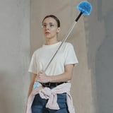 Hemobllo cobweb duster head Ceiling and Gutter Cleaning Brush Blue ...