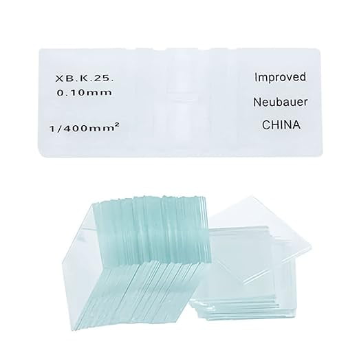 Hemocytometer with 100Pcs Coverslips Improved Neubauer Hemocytometer ...