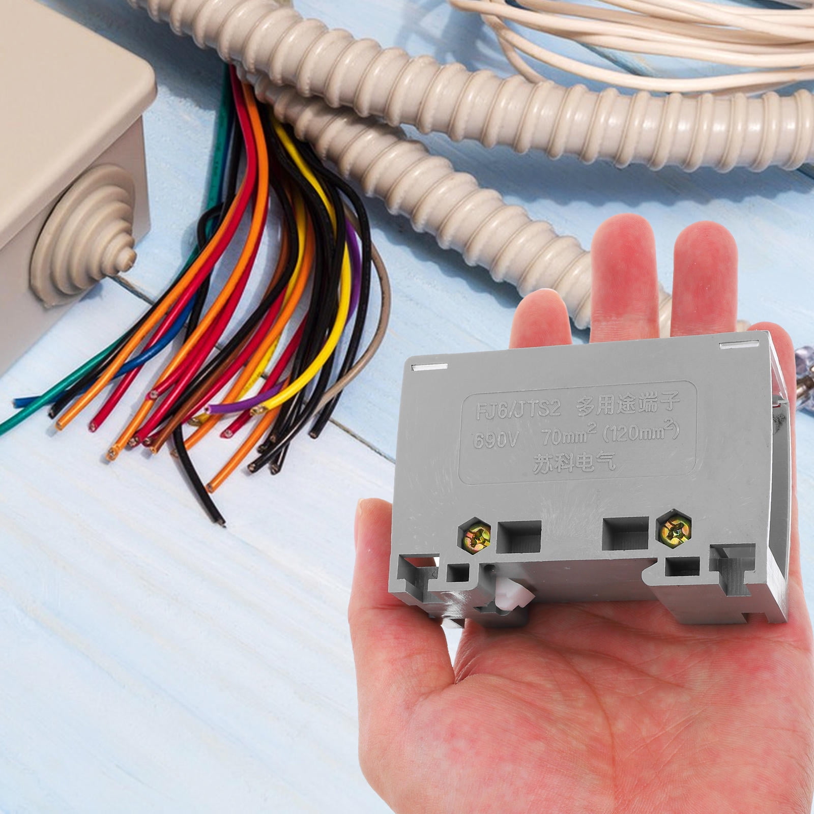 Hemoton 1 in 6 Out DIN Rail Terminal Blocks Connectors Distribution ...