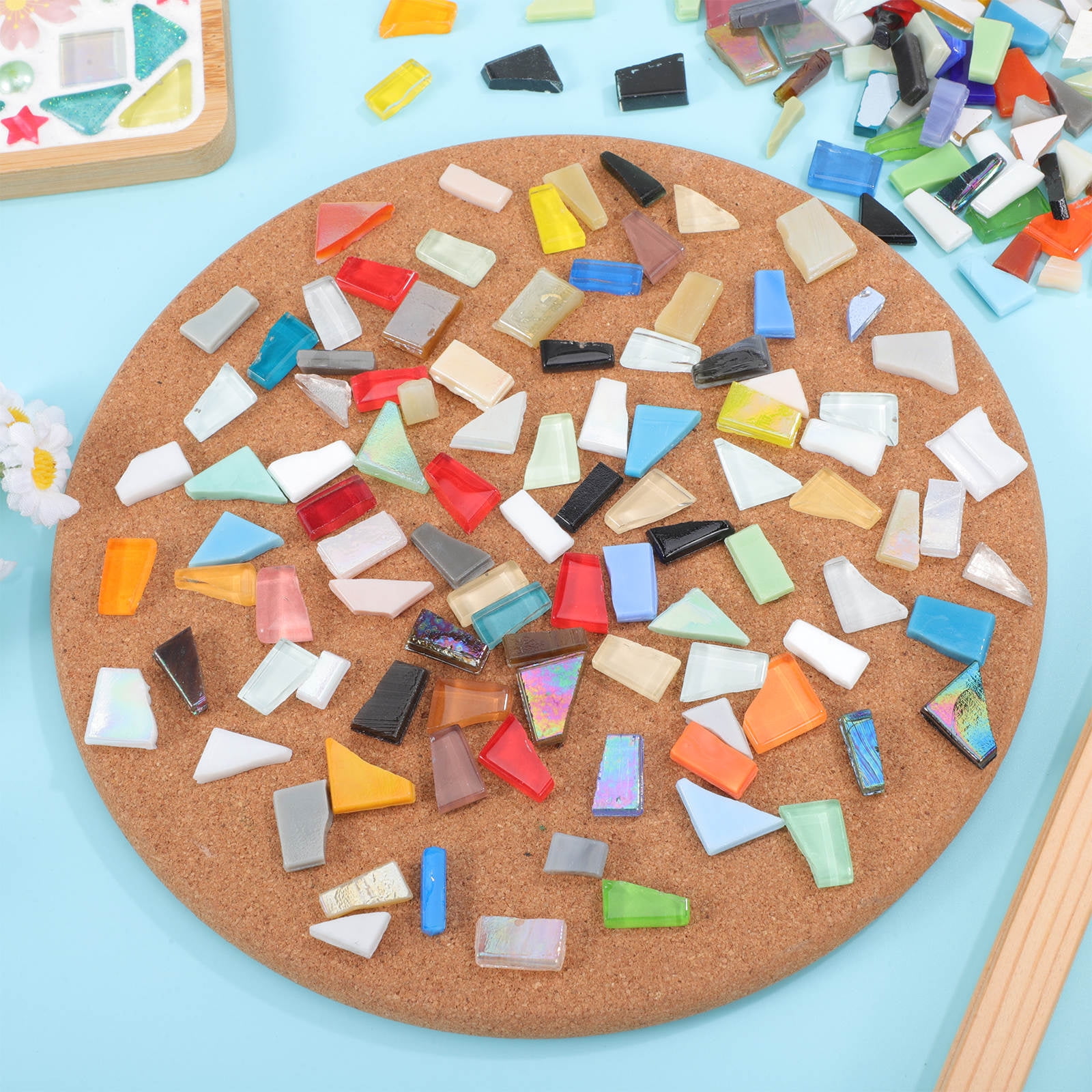 Hemoton 1 Bag Diy Mosaic Tiles Craft Glass Pieces Irregular Mosaic ...