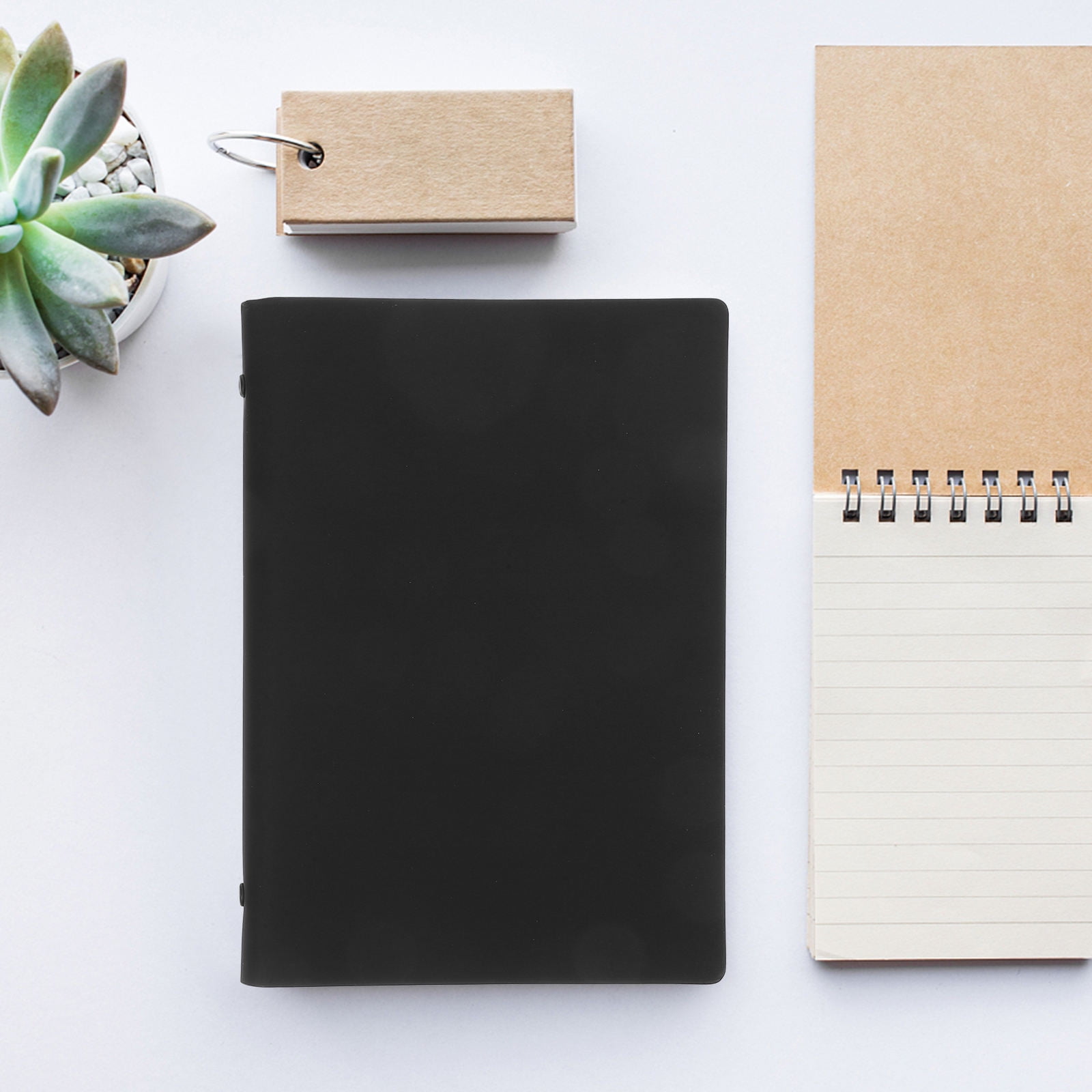 Hemoton 1 Book Pu Cover A5 Loose Leaf Journal Blank Spiral Notebook ...