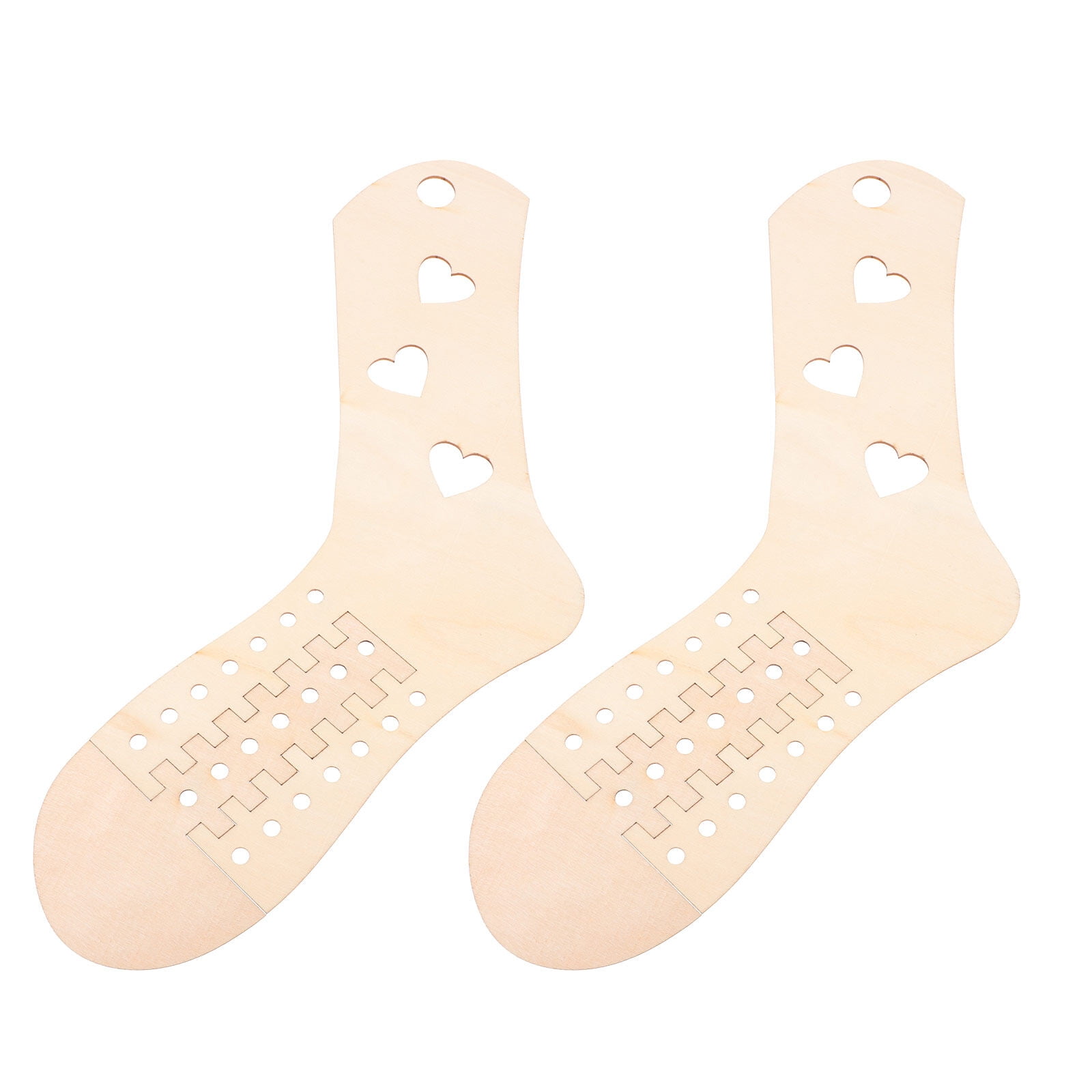 Hemoton 1 Pair DIY Wooden Sock Blocker Stretcher Display Hand Knitting ...