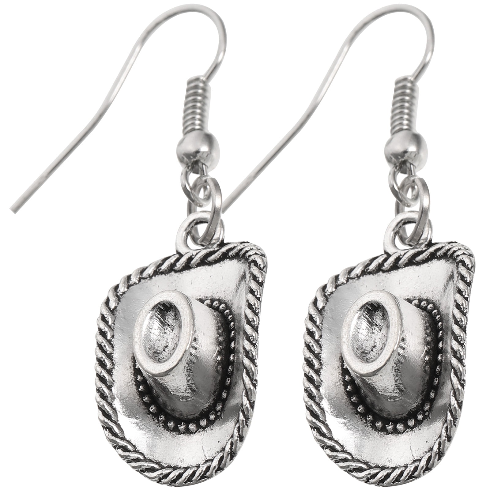 Hemoton 1 Pair Dangle Cowboy Cowgirl Cap Earrings Stylish Mini Western ...