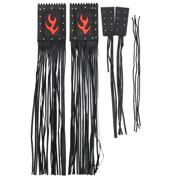 Hemoton 1 Pair Leather Motorcycle Handlebar Tassel Motorcycle Fringe ...