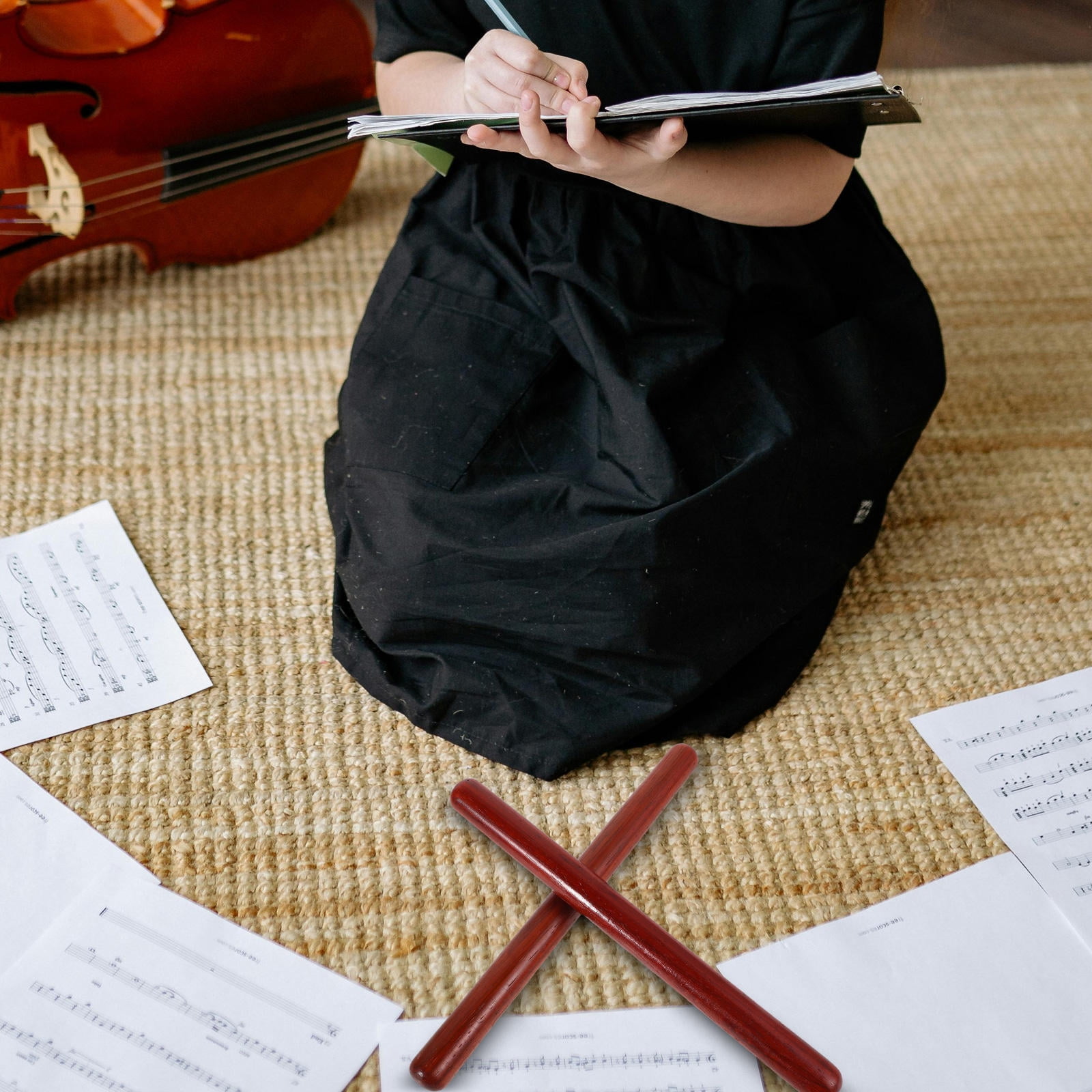 Hemoton 1 Pair Percussion Wooden Rhythm Sticks Hardwood Musical Rhythm ...