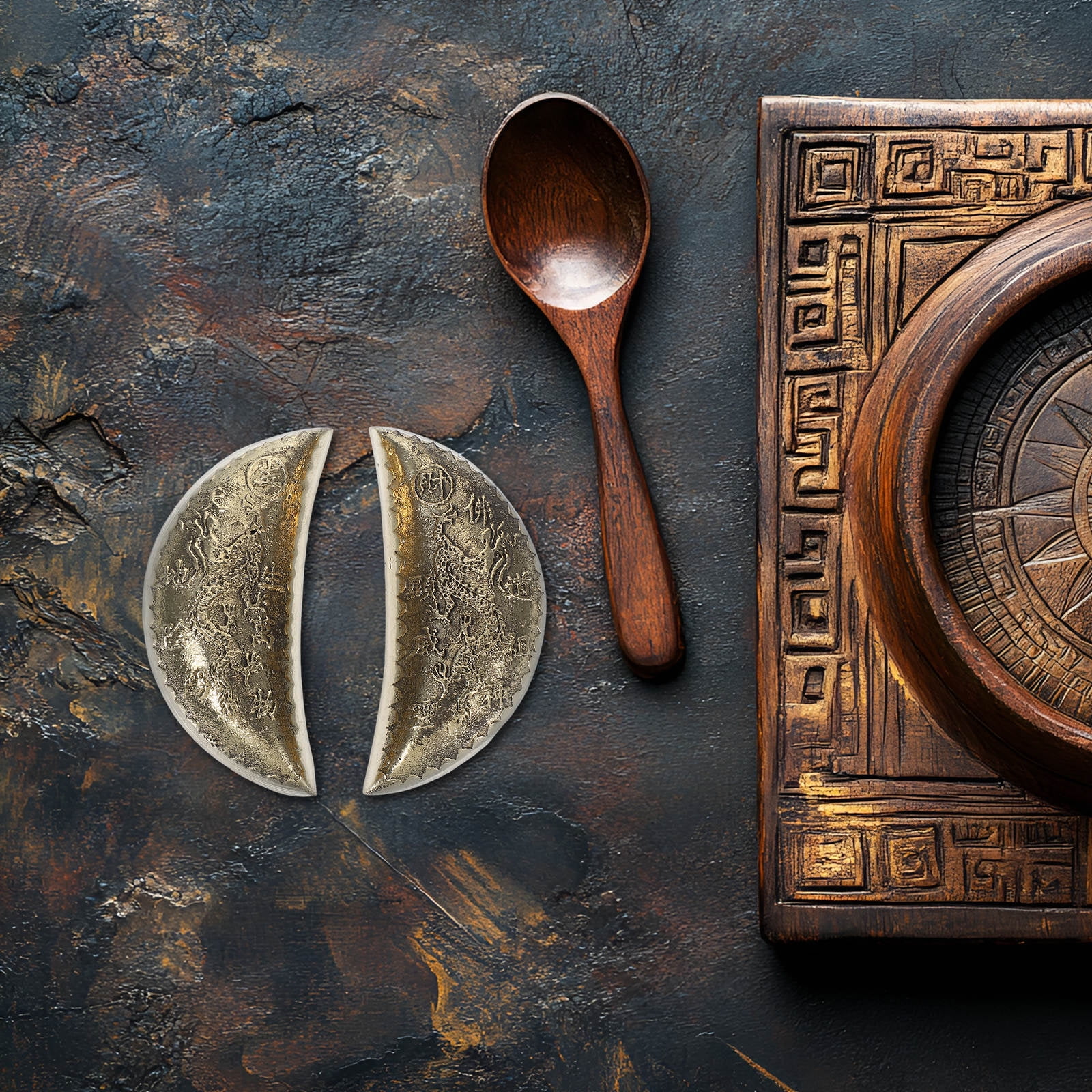 Hemoton 1 Pair Sacred Gua Cup Divination Game Taoism Divination Cup ...