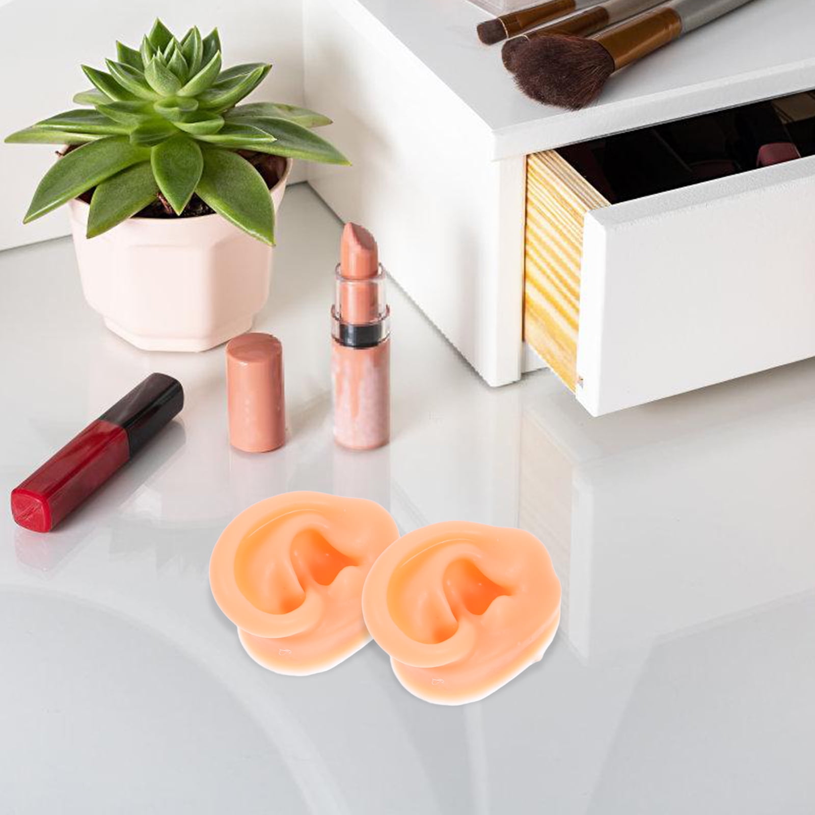 Hemoton 1 Pair Silicone Ear Model Left And Right Soft Flexible Model ...