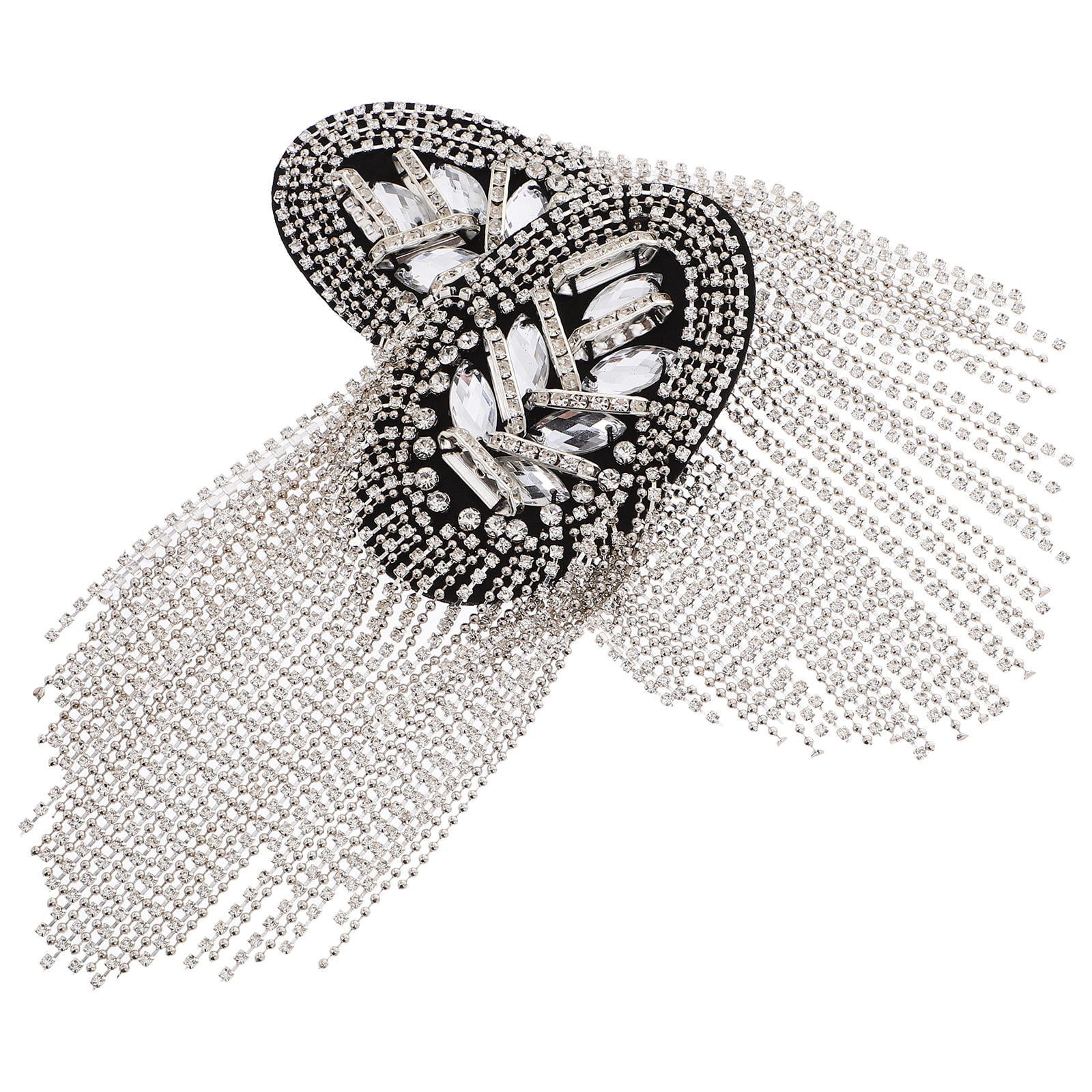 DEEPCRAFF Tassel Epaulet Zinc Alloy Silver for Suit Formal Wear 1 Pair ...