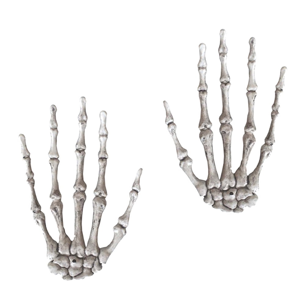 Hemoton 1 Pair Skeleton Hand Plastic Hand Skeleton Party Prop Halloween ...